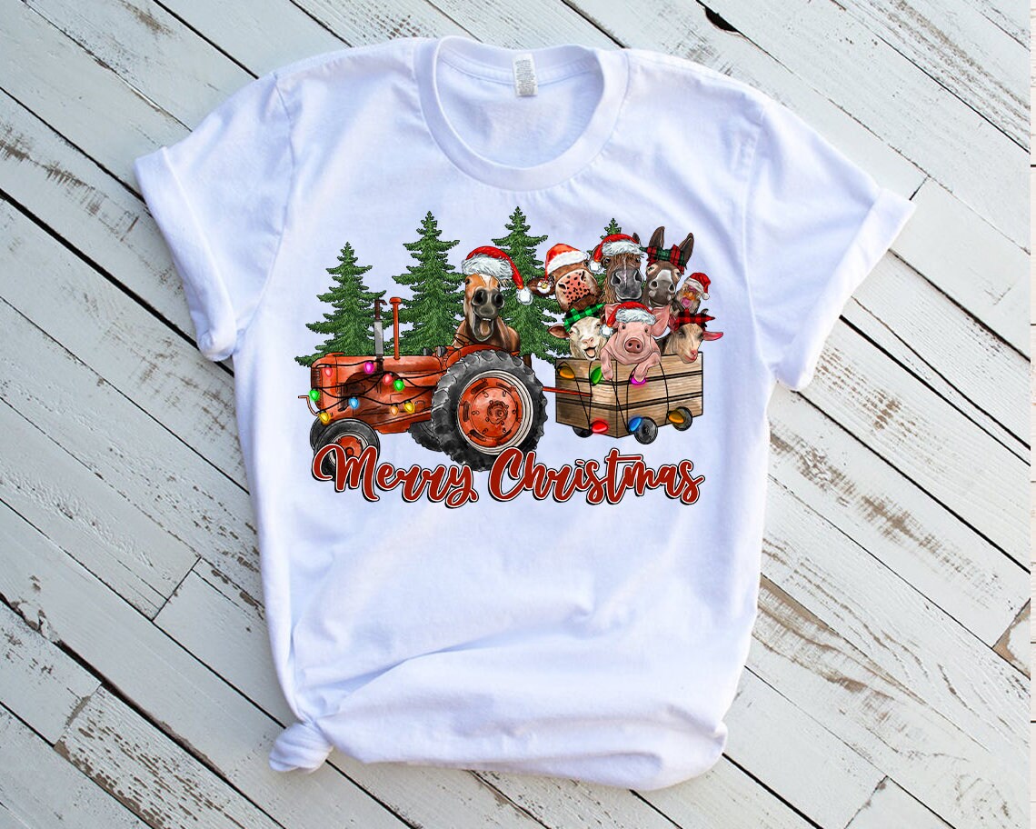 Merry Christmas Farm Animals Png Christmas Animals Digital - Etsy