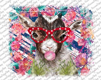 Watercolor Goat With Flowers Instant Download Sublimation - Etsy