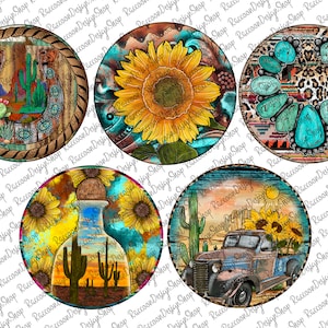 Western Car Coaster Bundle Templates Design Bundle Cow PNG | Etsy