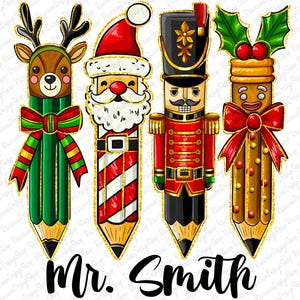 Christmas Pencils Png,teacher Christmas Png,christmas Teacher Png ...
