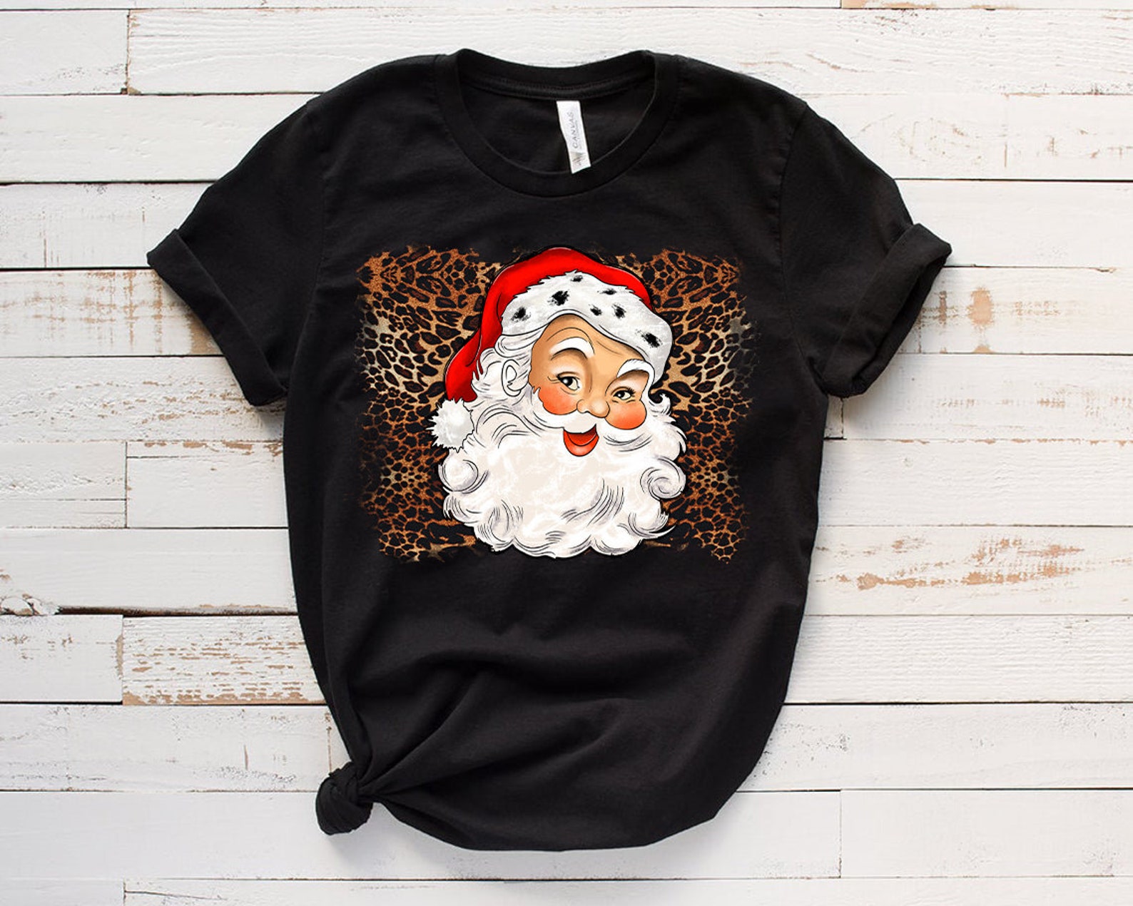 Leopard Santa Pngsanta Pngsantasublimation Designdigital - Etsy
