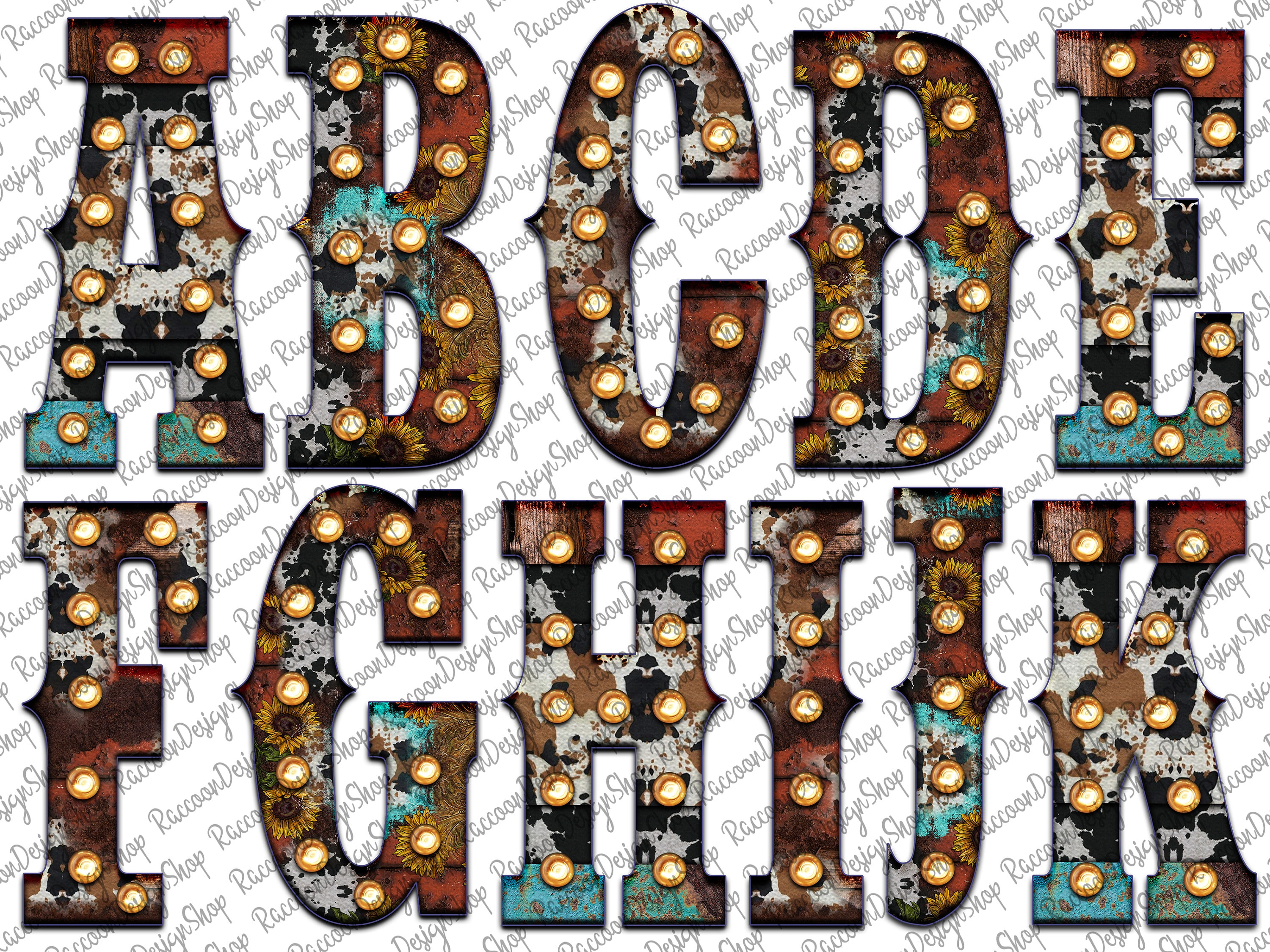 Western Alphabetfont Letterswestern Alphabetwestern - Etsy