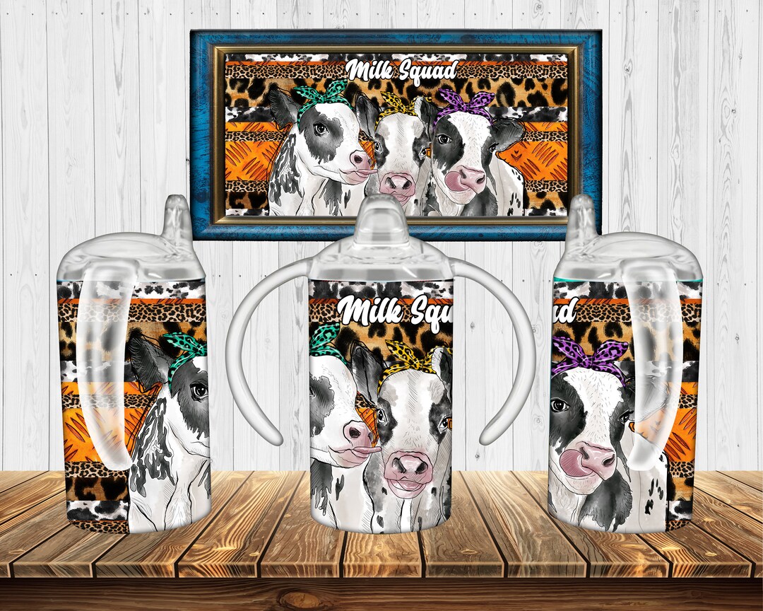 Milk Squad Cow 12oz Sippy Cup Sublimation,straight Sippy Cup ...