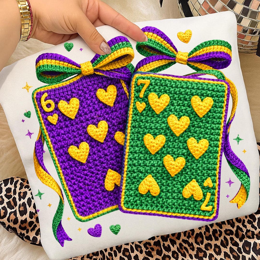 Mardi Gras Playing Cards Six Seven PNG, Mardi Gras Coquette Png, Fleur ...