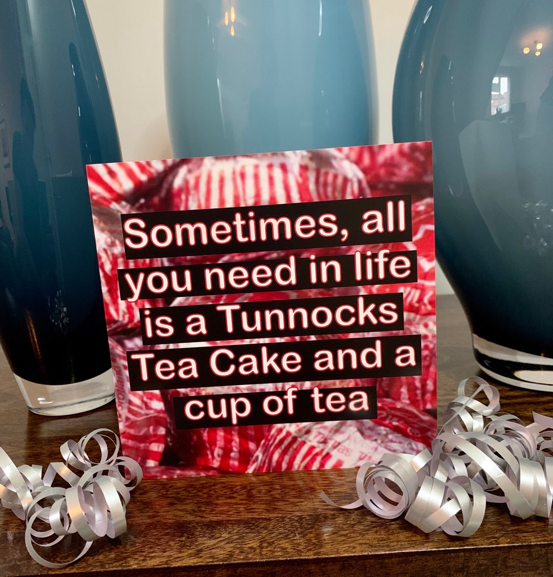 Tunnocks Tea Cake and Cup of Tea Funny Rude Blank Birthday / Greeting ...