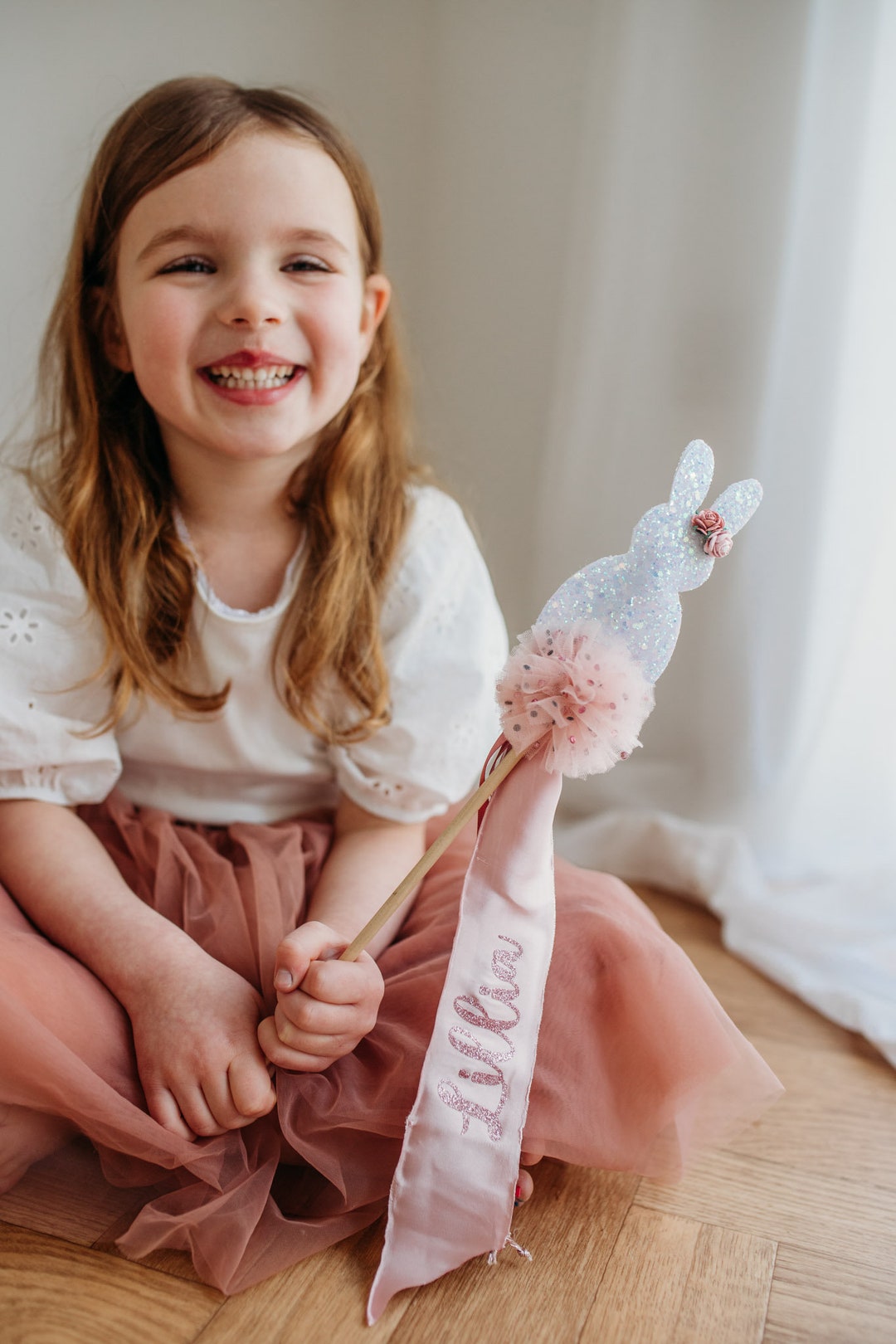 Bunny Rabbit Wand, Easter Bunny Wand, 1st Birthday Wand, Personalised ...