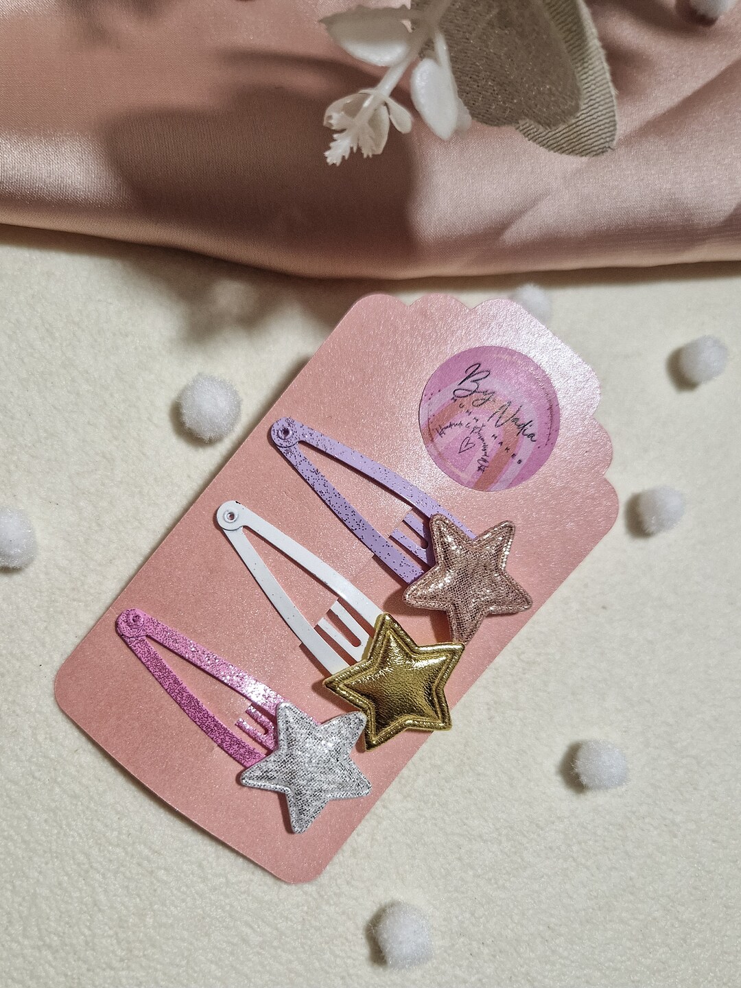 Childrens Star Hair Snap Clips Party, Girls Hair Accessories, Star Snap ...