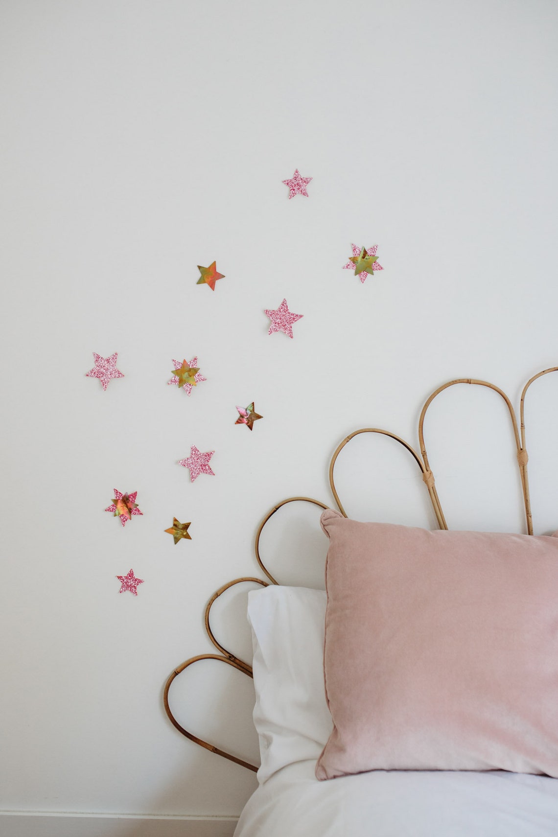 Star Wall Stickers, Sparkly Wall Star Decals, Bedroom Stickers, Star ...