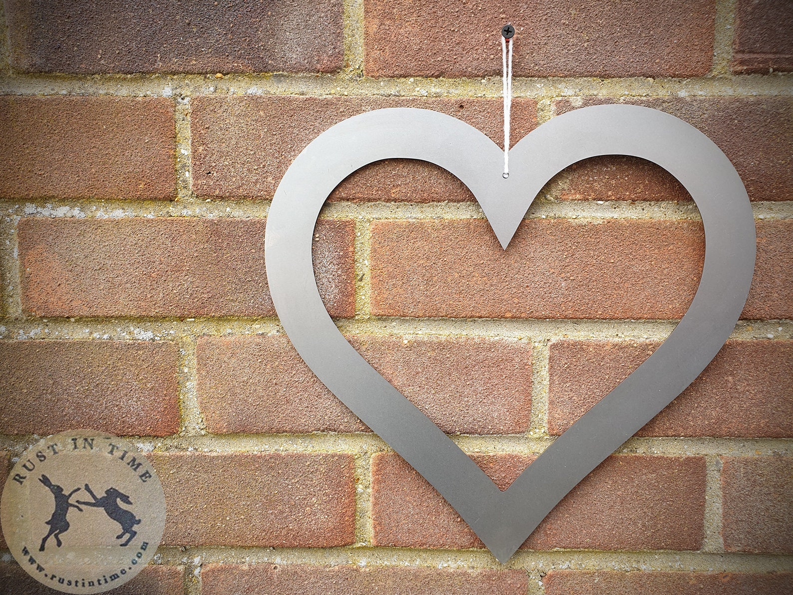 Hanging metal heart rusty metal heart love heart wedding | Etsy