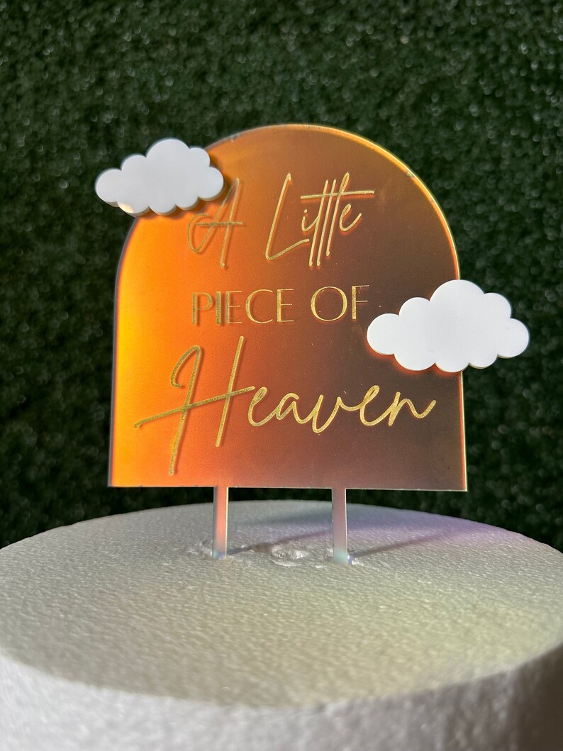 Personalized Acrylic Cake Topper a Little Piece of Heaven Custom Baby ...