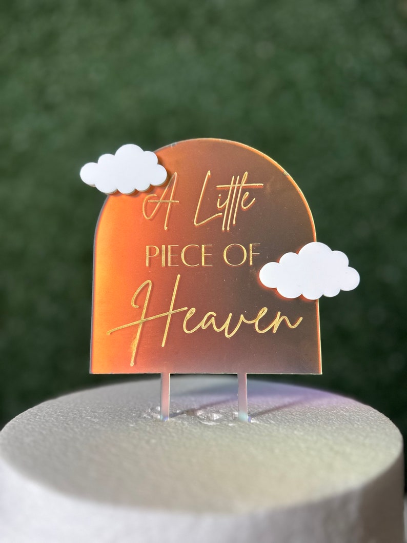 Personalized Acrylic Cake Topper a Little Piece of Heaven Custom Baby ...