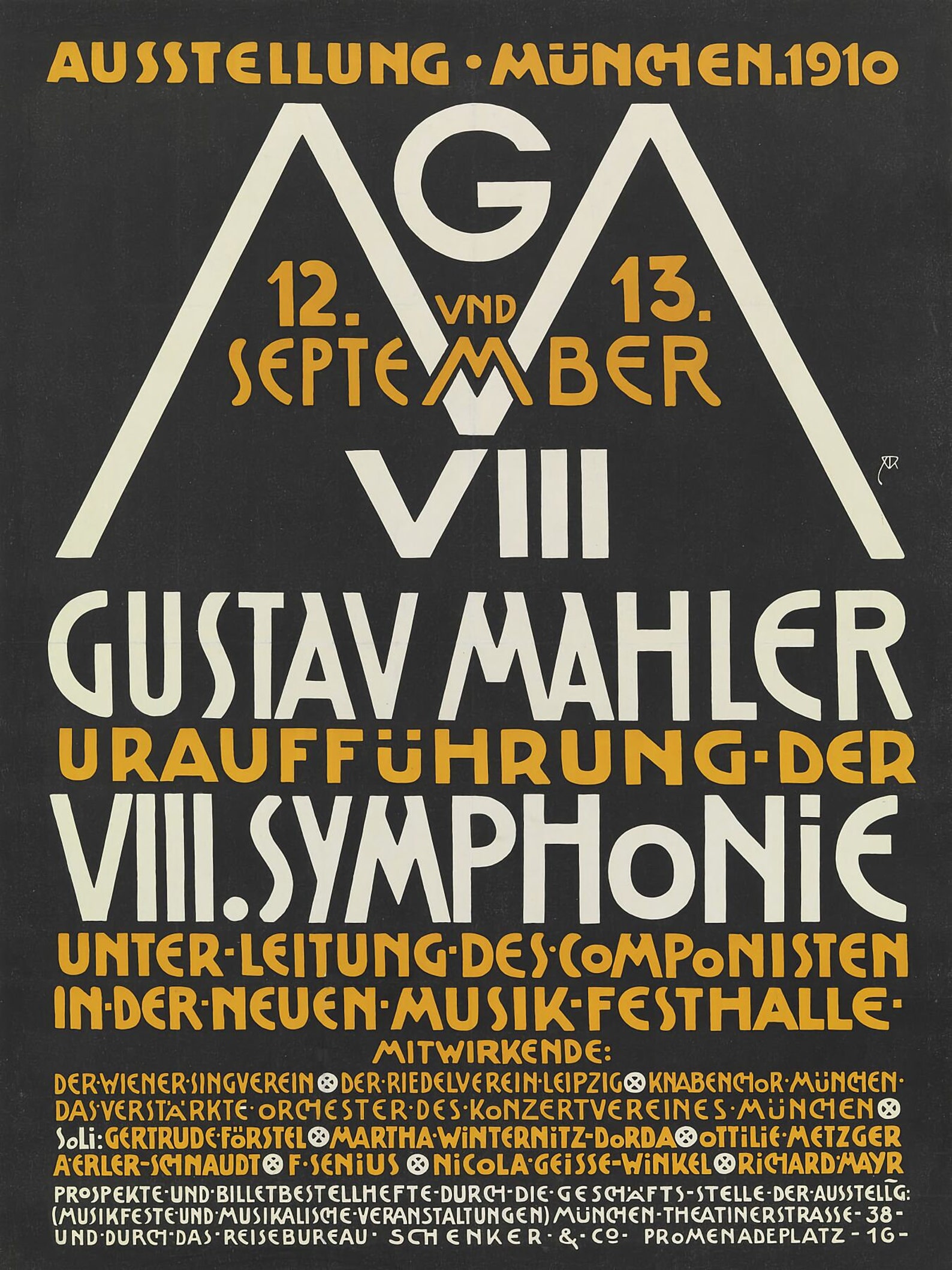 Gustav Mahler, Premiere of Eighth Symphony by Alfred Roller - 1910 - Etsy