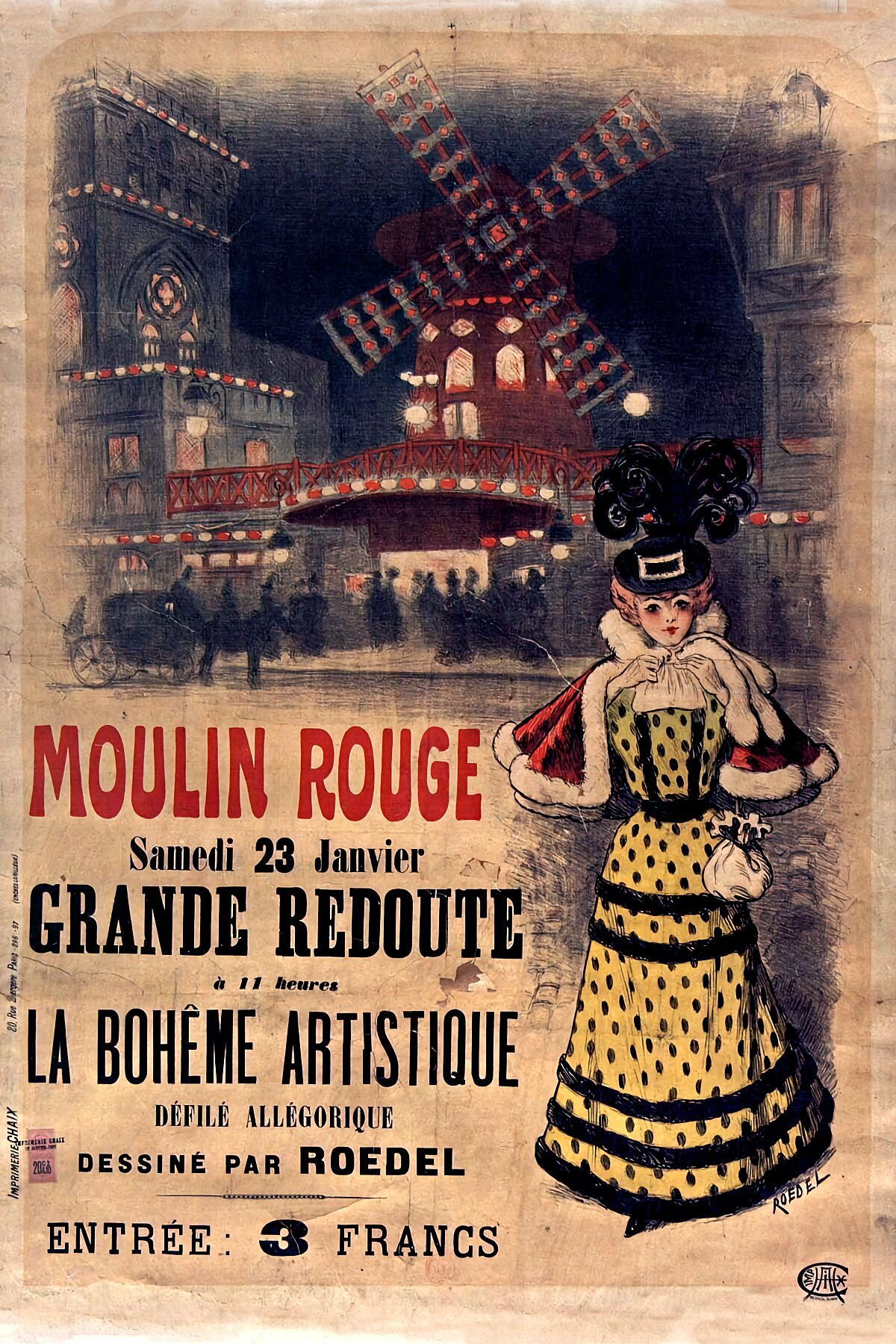 Moulin Rouge Poster by Auguste Roedel - C.1890 - Etsy