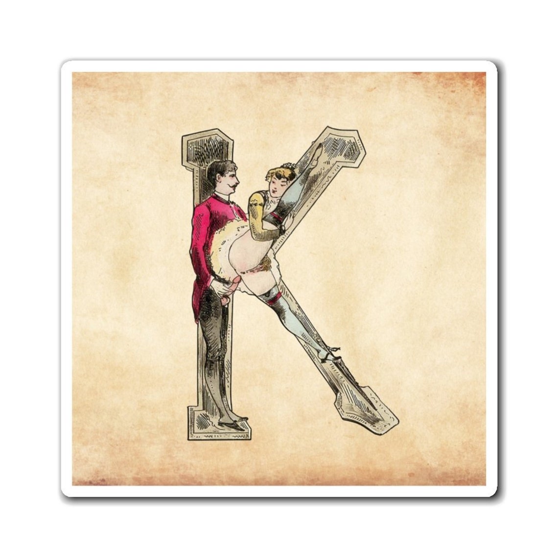 Magnet Featuring The Letter K From The Erotic Alphabet 1880 Etsy