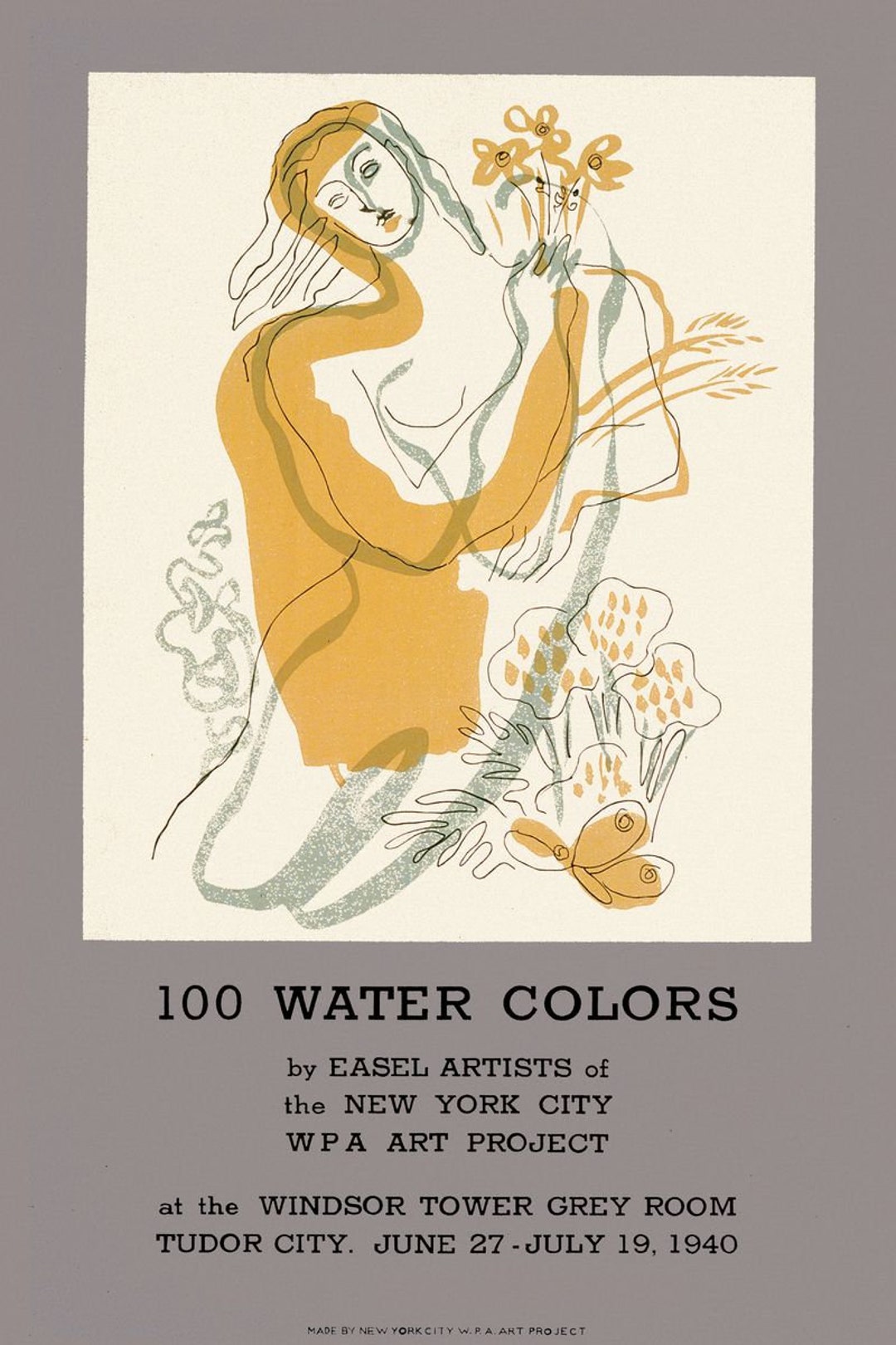 100 Water Colors Show, WPA Art Project Poster 1940 - Etsy