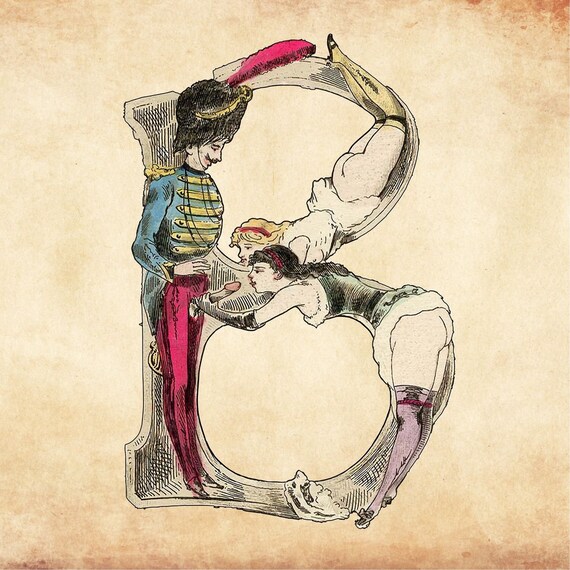 Letter B Print From Joseph Apouxs Erotic Alphabet 1880 Etsy Uk