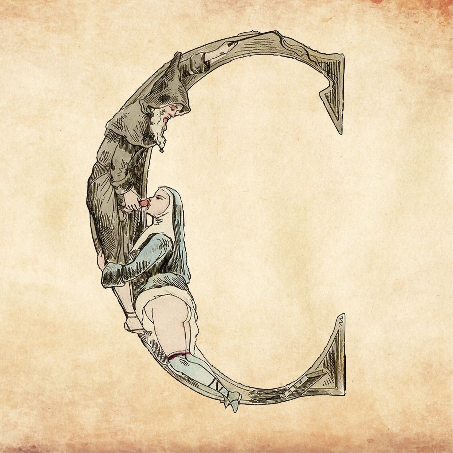 Letter C Print From Joseph Apouxs Erotic Alphabet 1880 Etsy