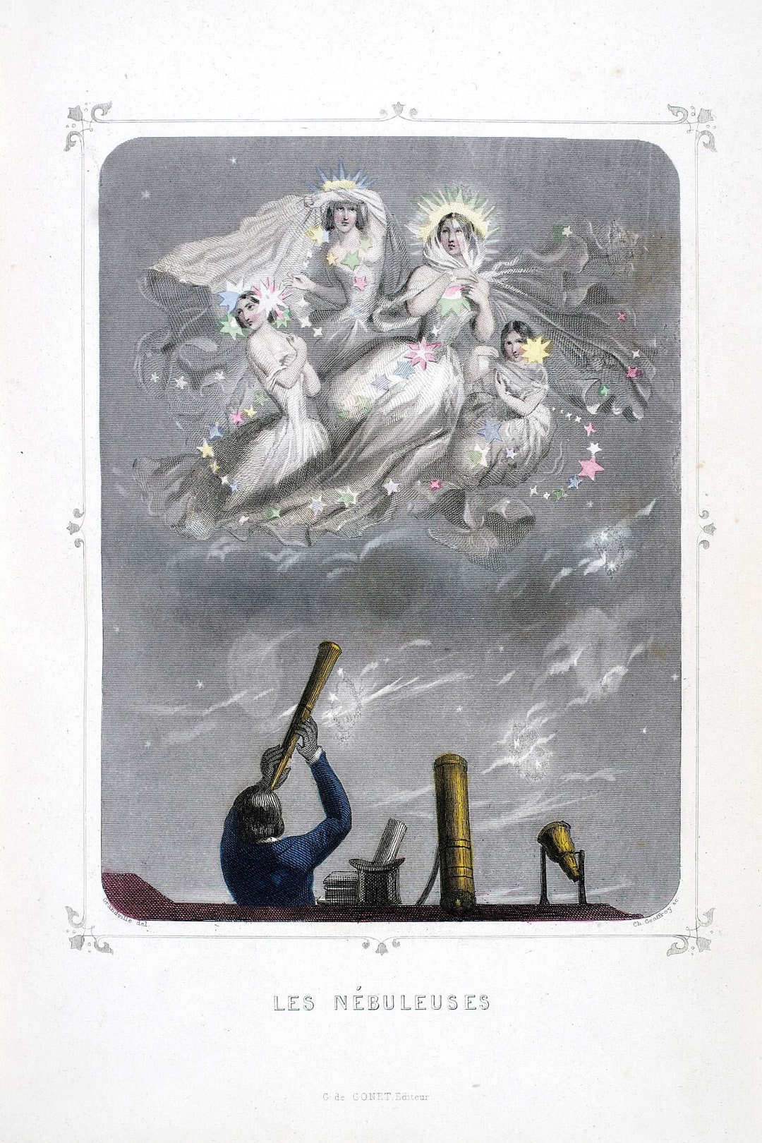 Les Nebuleuses by JJ Grandville 1849 - Etsy