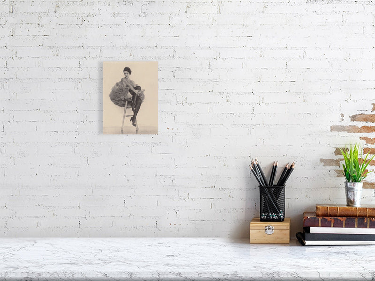 Woman in Can Can Costume Sitting on a Stool by Arthur F. Kales. C.1920 ...
