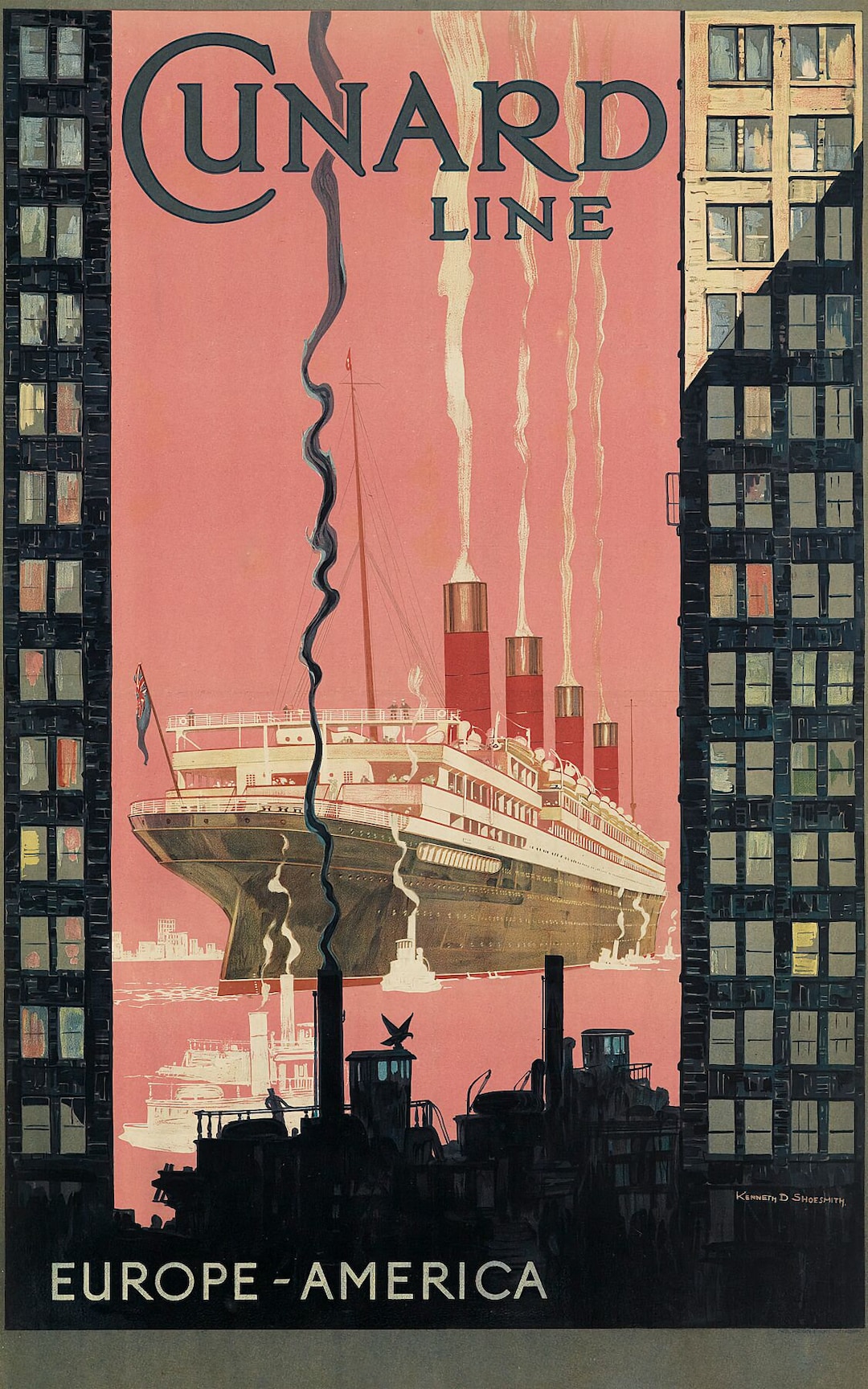 Poster for Cunard Lines by Kenneth D. Shoesmith 1925. - Etsy