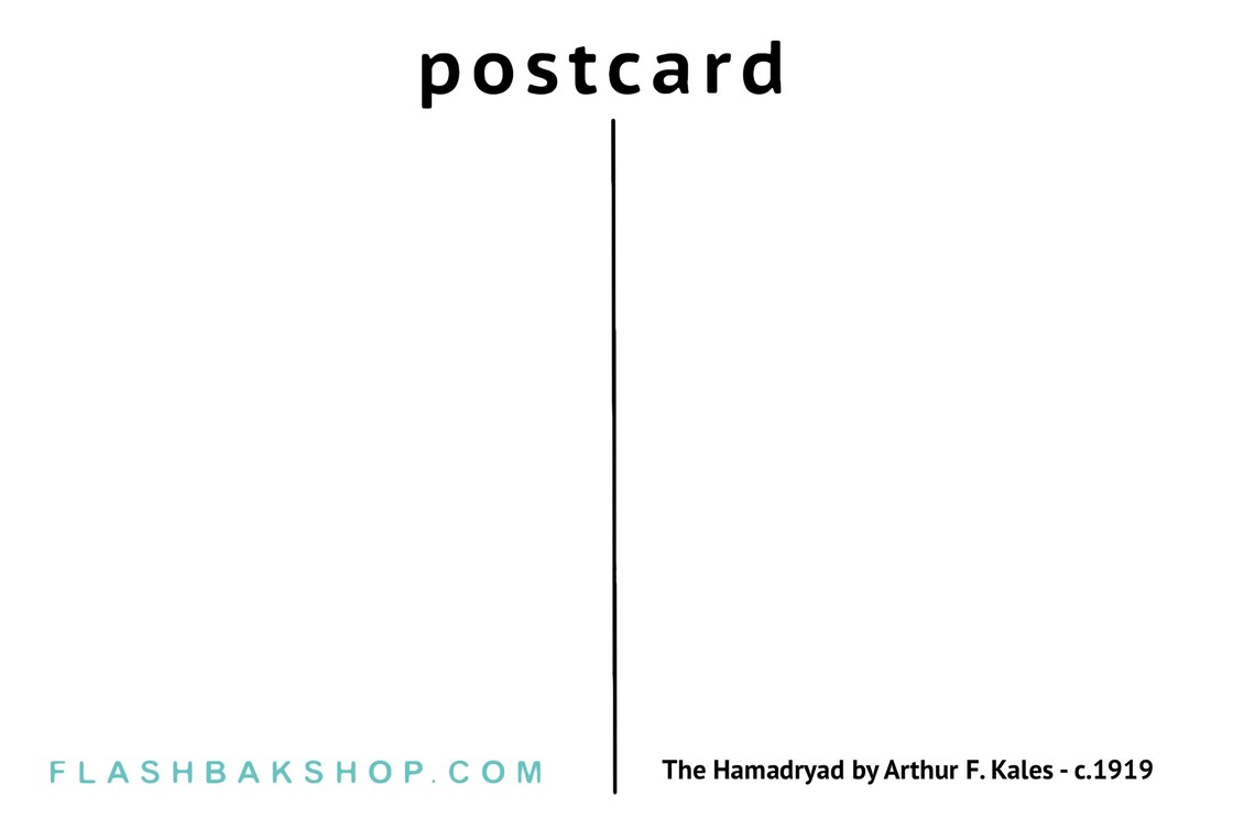 The Hamadryad by Arthur F. Kales C.1919 Postcard - Etsy
