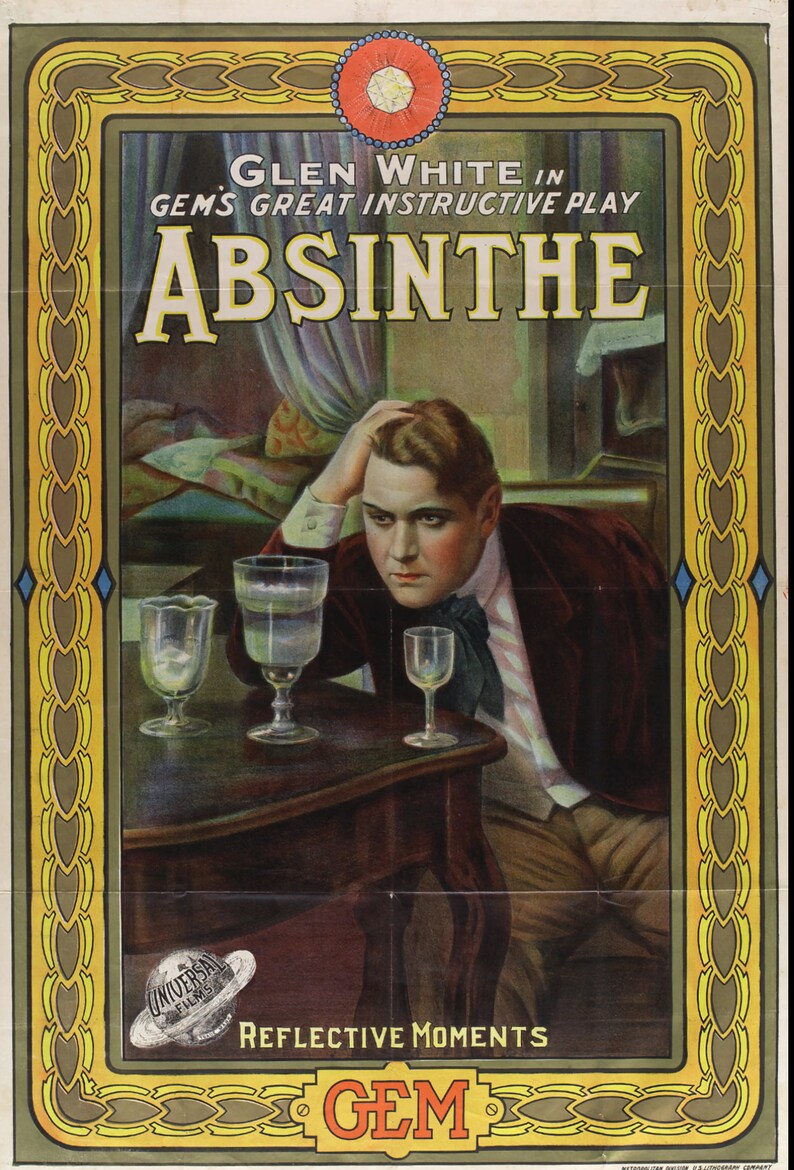 Absinthe by the Gem Motion Picture Company,1913 - Postcard - Etsy