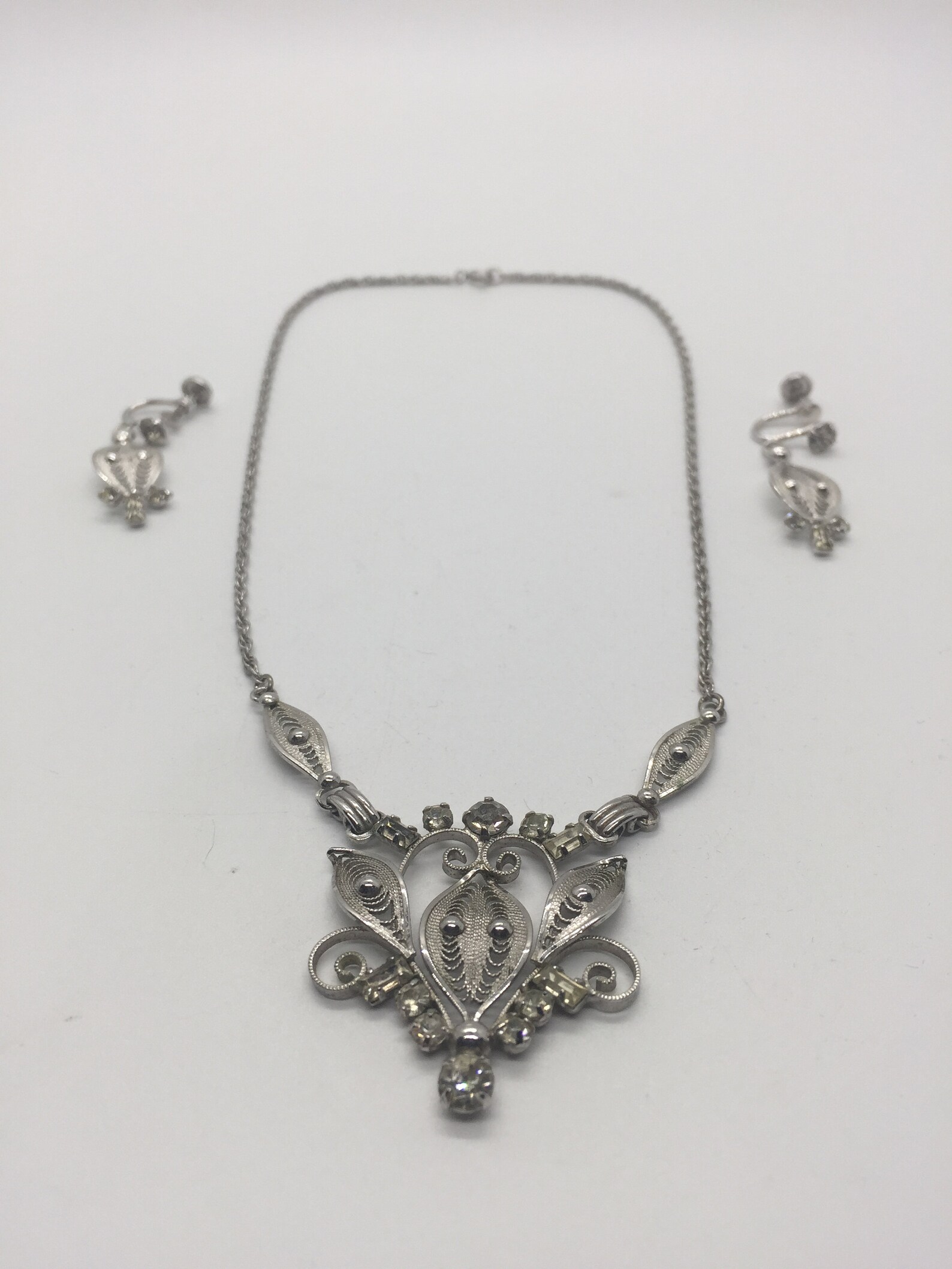 Precious Jewels by Milano Sterling Necklace and Earrings - Etsy