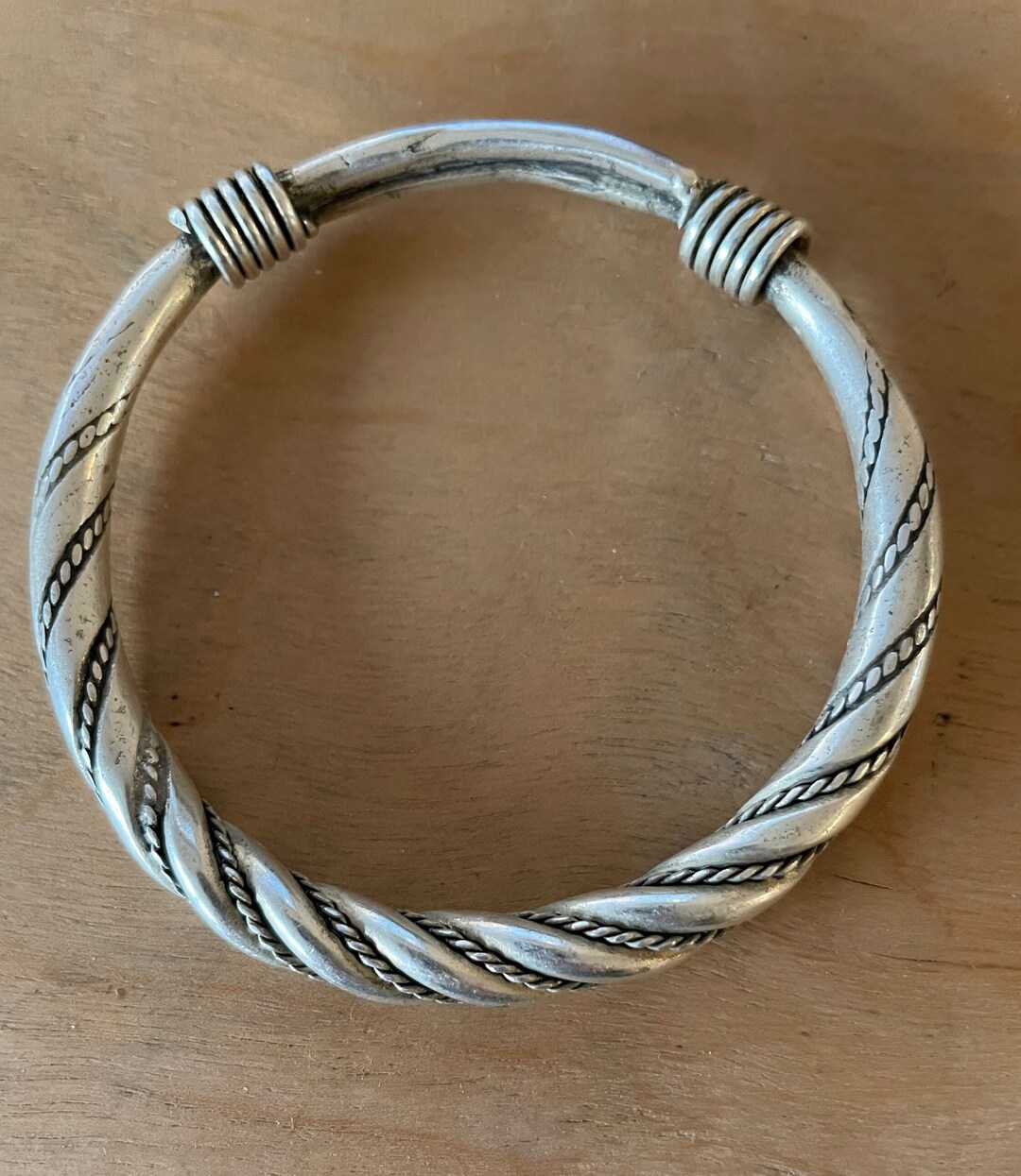 Tibetan Silver Carved Bangle - Etsy