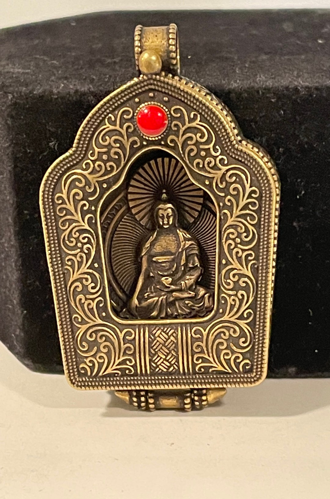 Tibetan Brass Buddha Ghau Box - Etsy
