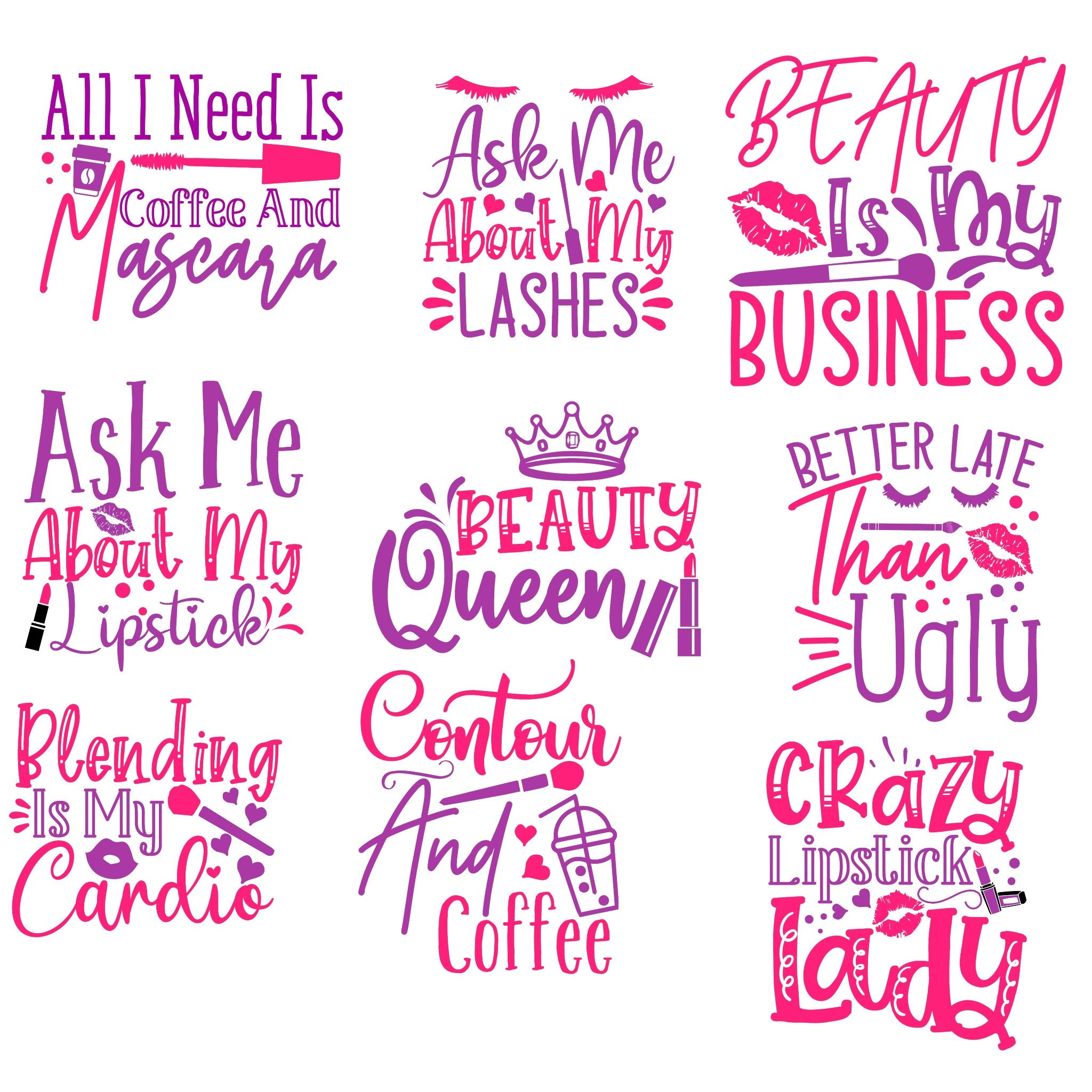 15 Makeup Svg, Beauty Svg, Glam Svg, Diva Svg, Porfume Svg, Glamour Svg ...