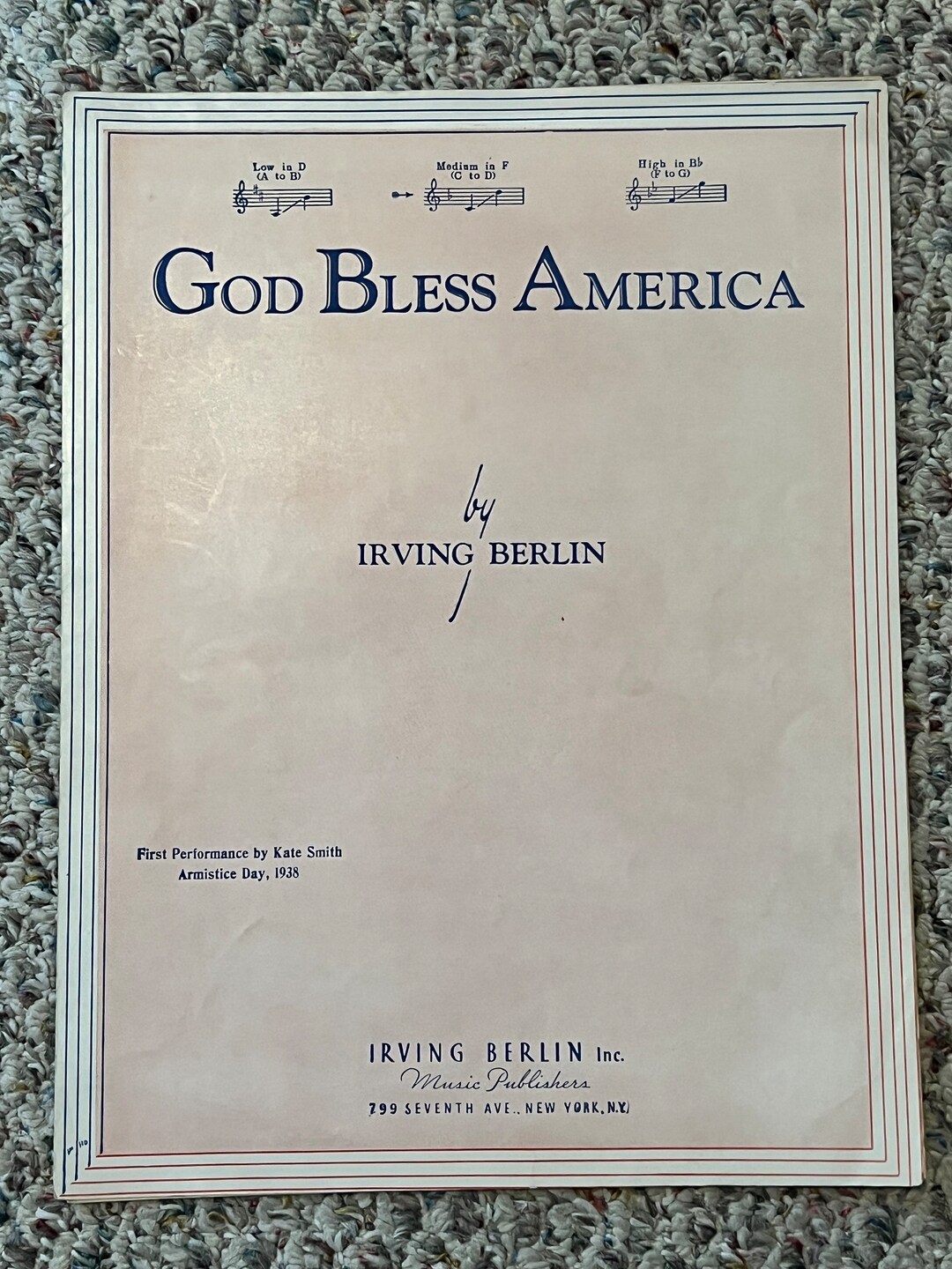 God Bless America Sheet Music - Irving Berlin, 1939 Printing - Etsy