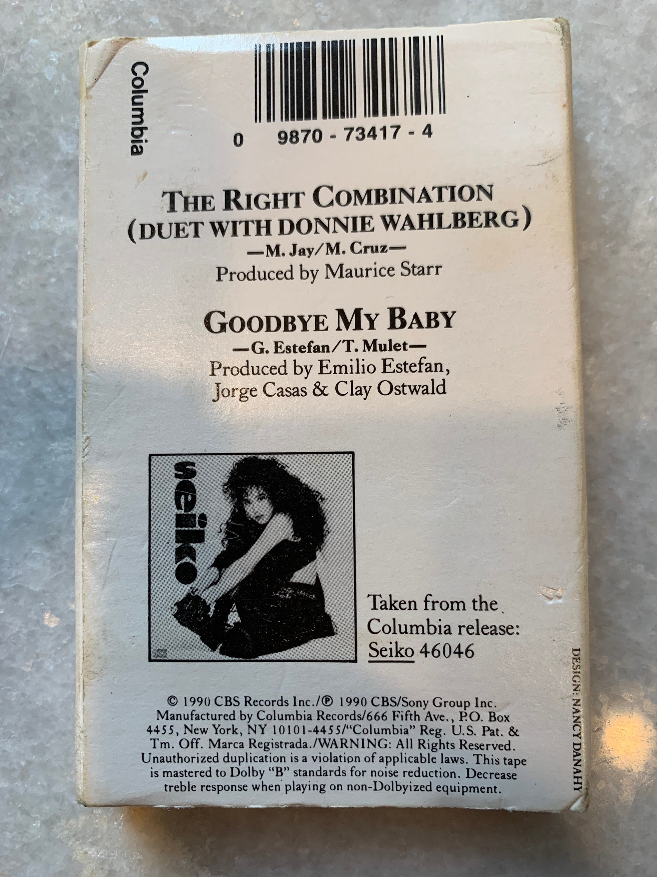 Seiko and Donnie Wahlberg Cassette Single, the Right Combination, 1990 ...