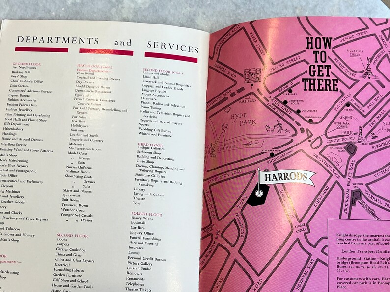 Harrods 1950s Store Booklet and Guide - Etsy