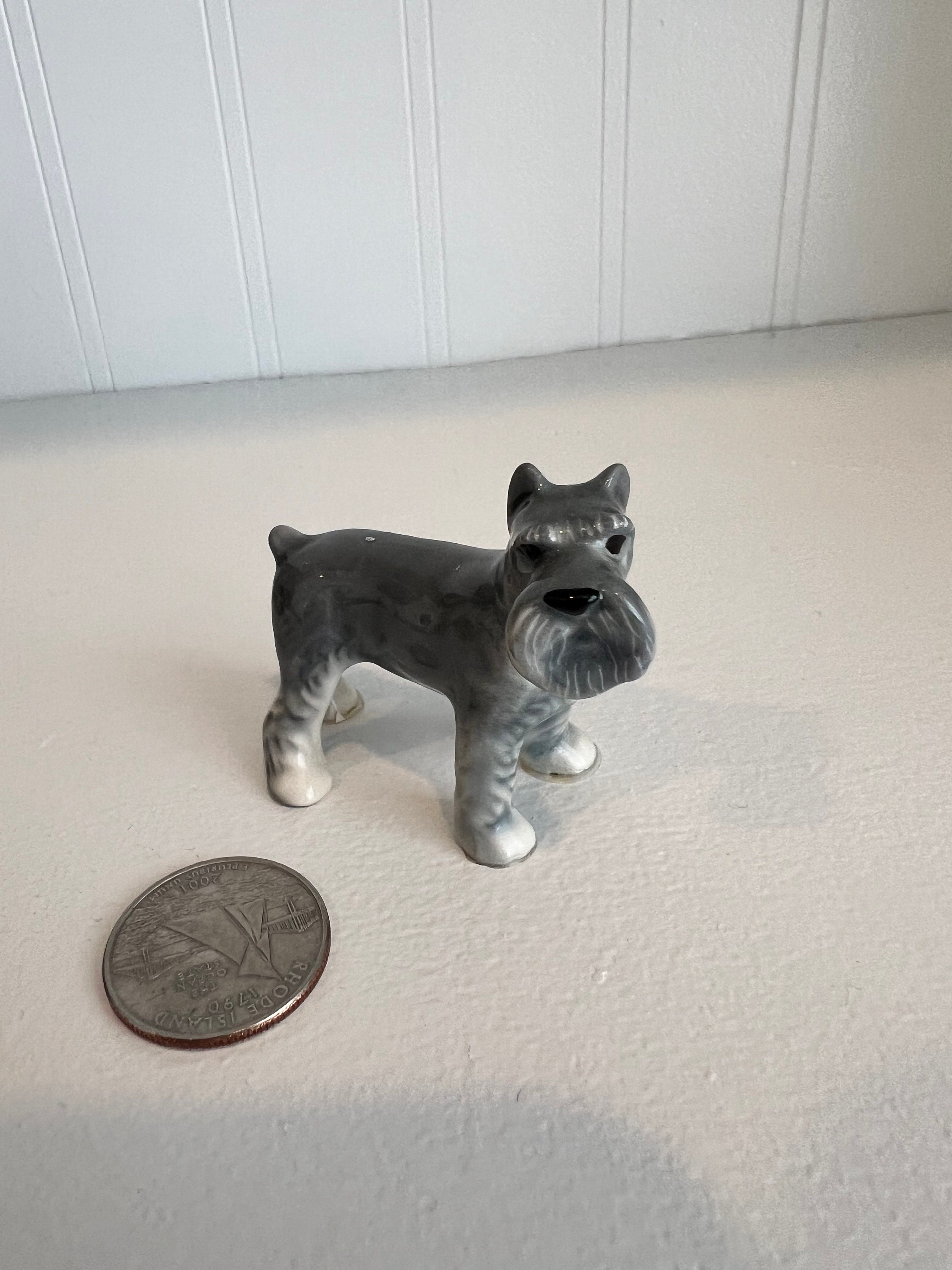 Vintage Ceramic Schnauzer Dog With Gray Beard - Etsy