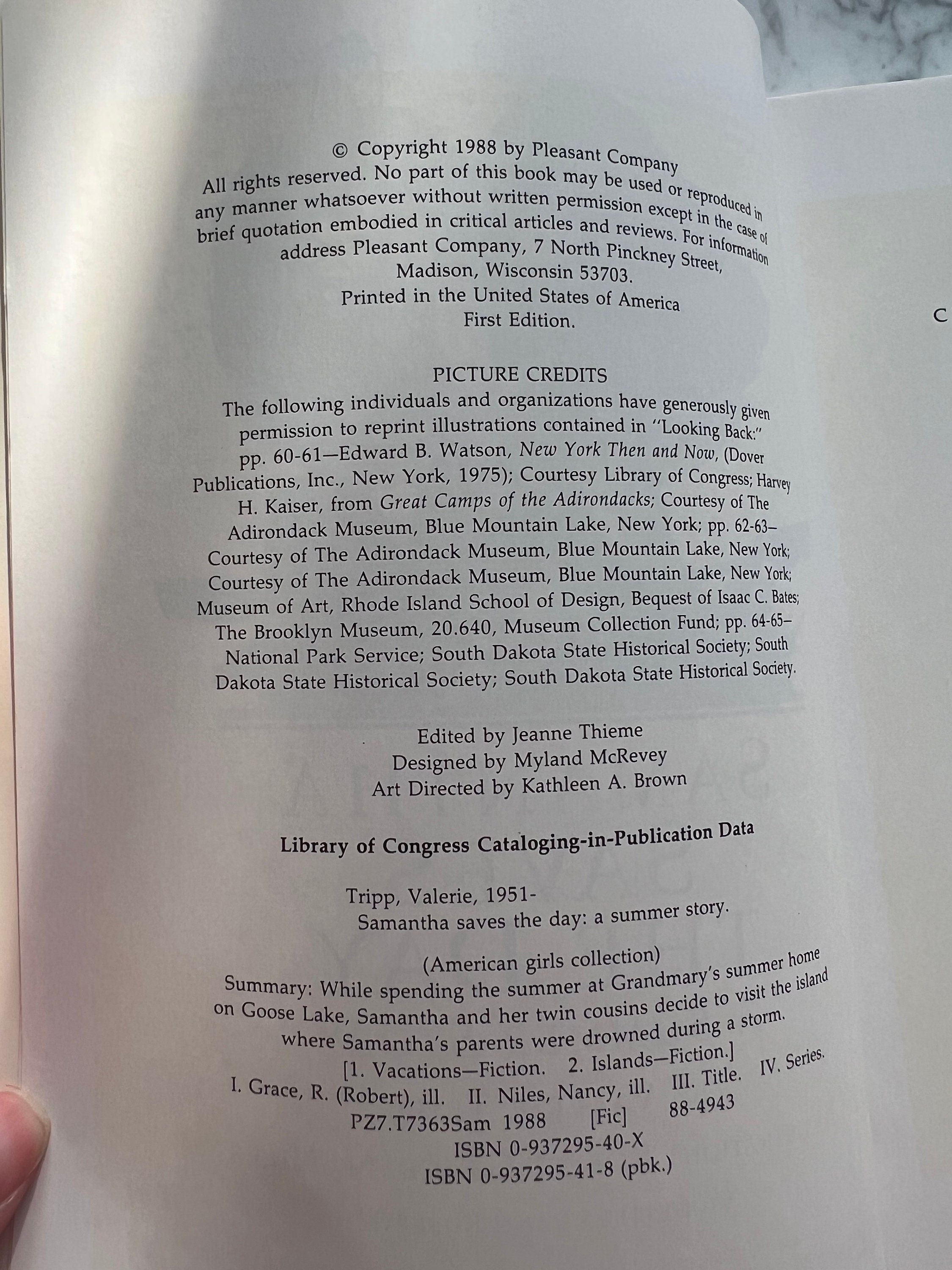 Samantha Saves the Day American Girl First Edition Softcover - Etsy