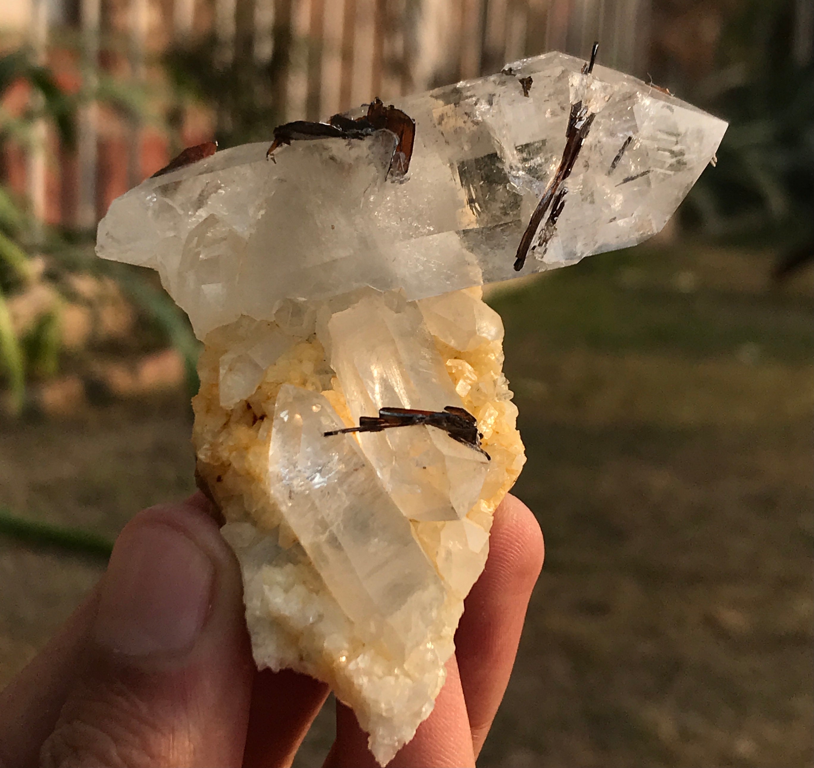 Natural Brookite Crystal With Faden Quartz Cluster Crystal | Etsy UK