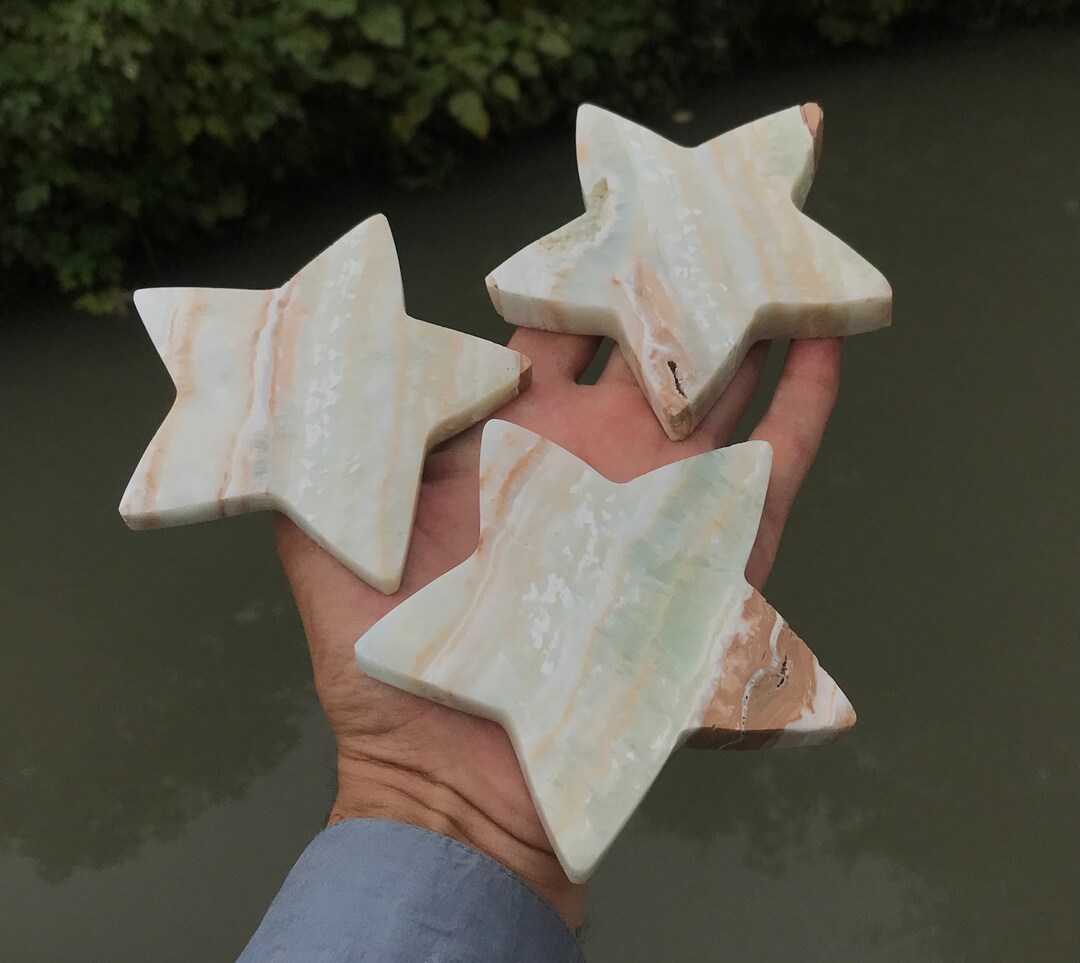 Caribbean Calcite Star, Hand Polished Crystal Set - Etsy