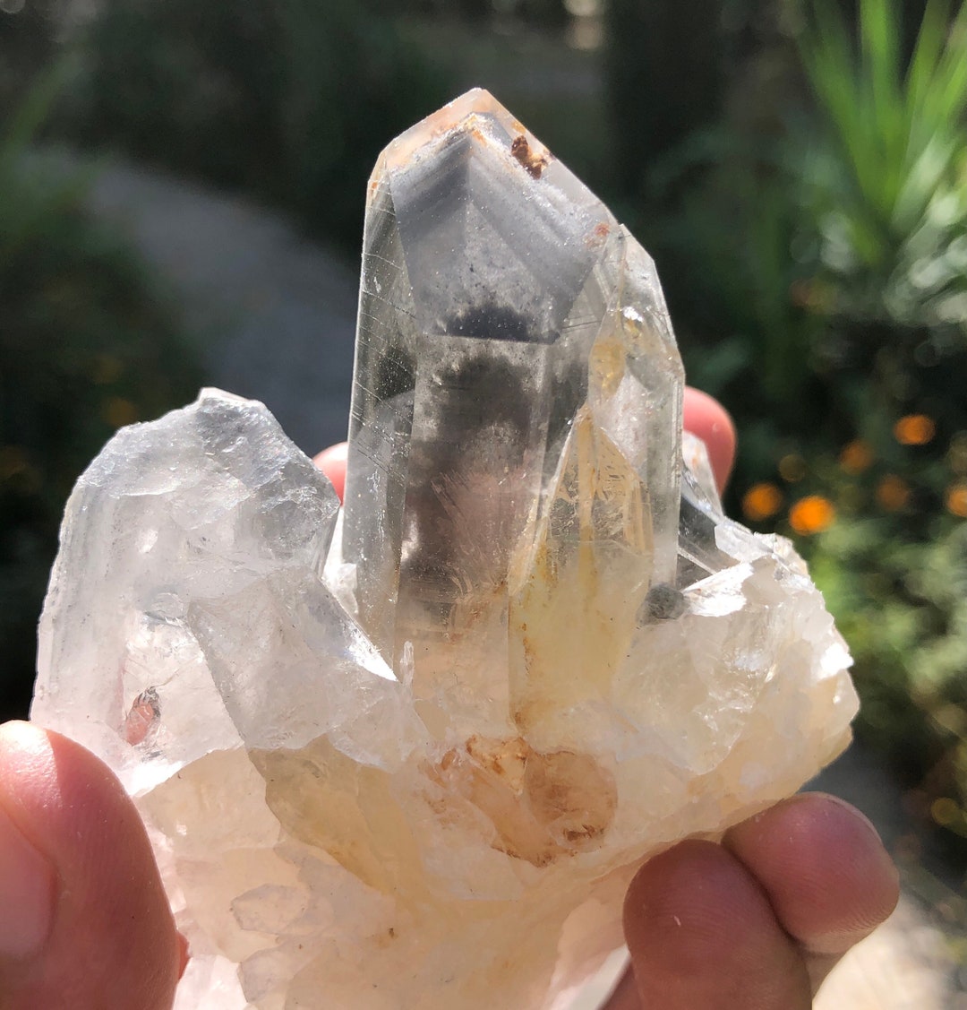 Graphite Included Quartz Crystals Cluster With Perfect Phantoms Combine ...