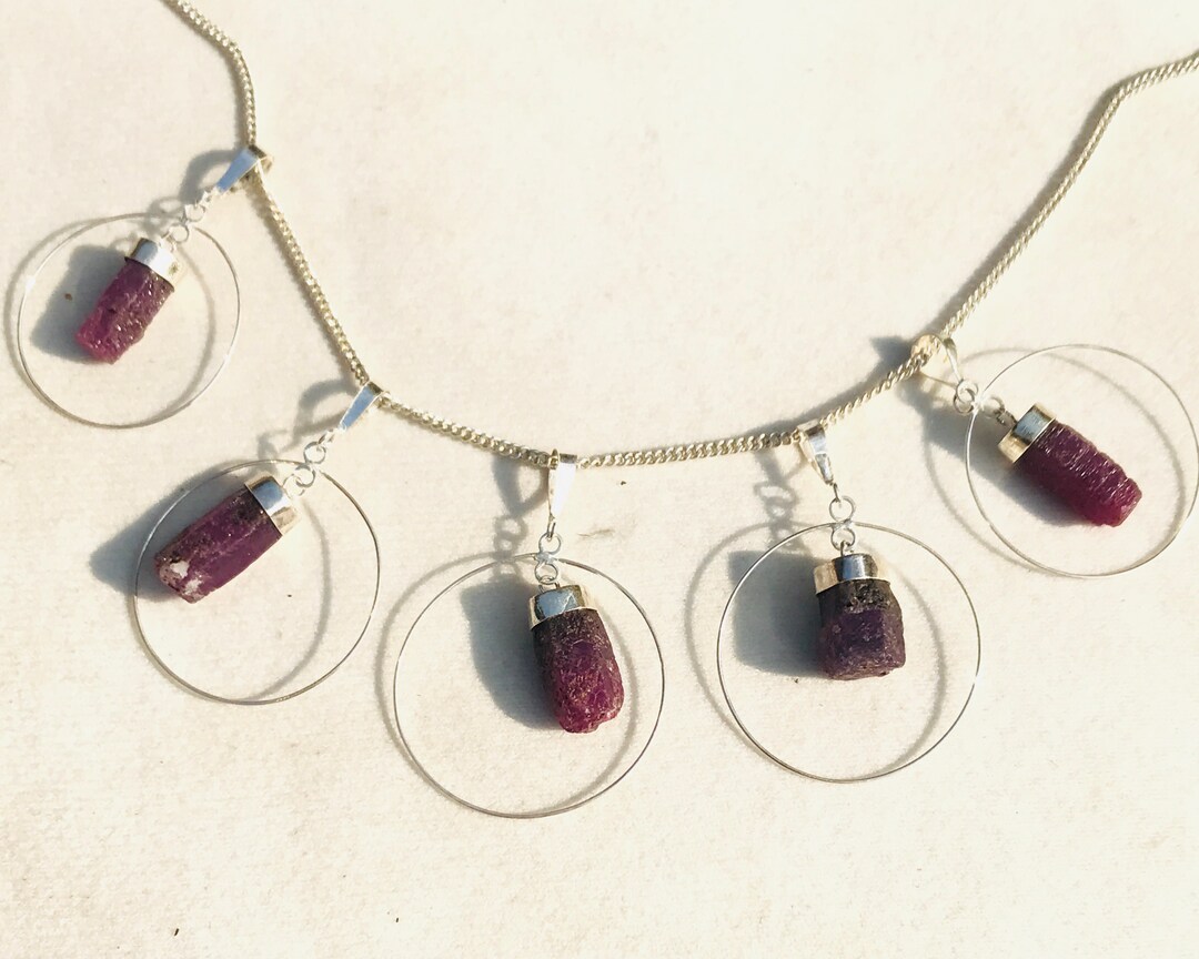 UV Reactive Ruby Pendant Necklace, 925 Sterling Silver - Etsy