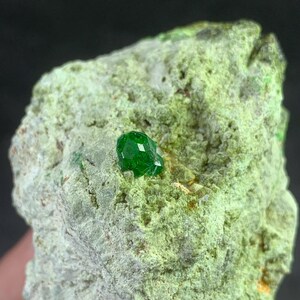 Lush Green Demantoid Garnet Crystals Having Wet-lustre With Matrix ...