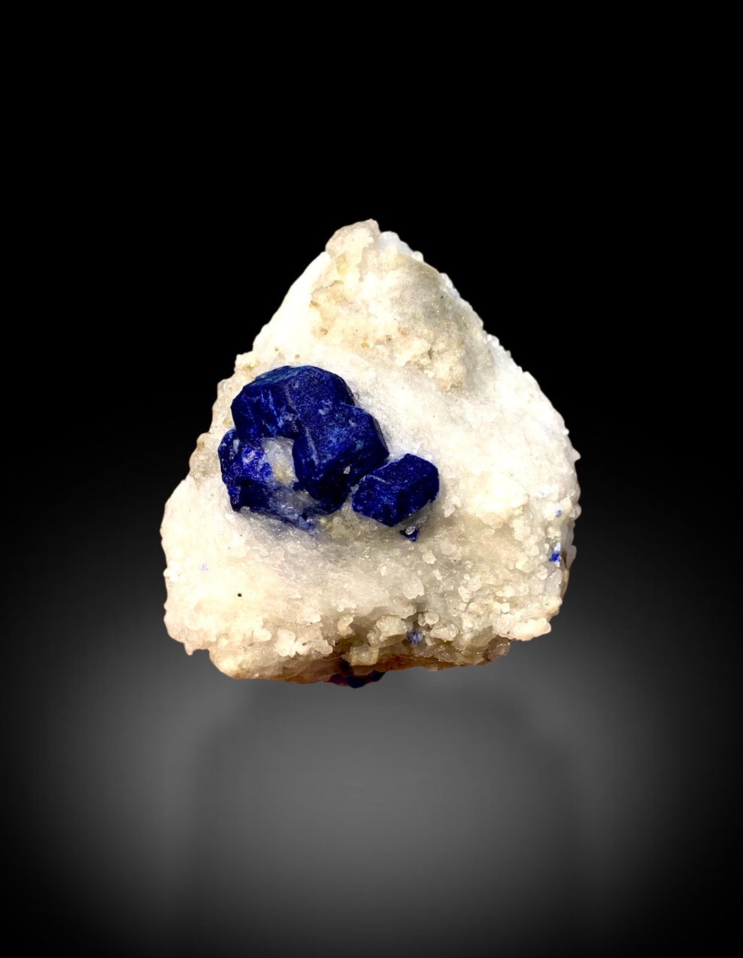 Rich Blue Lazurite Terminated Crystals With Milky White Calcite ...