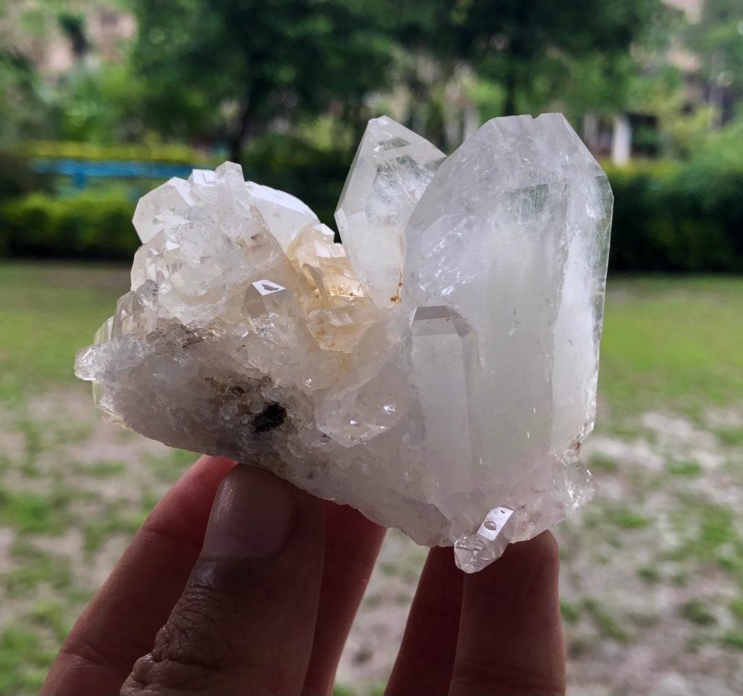 Double Terminated Faden Quartz Cluster/ Lustrous Quartz Crystals (C33 ...