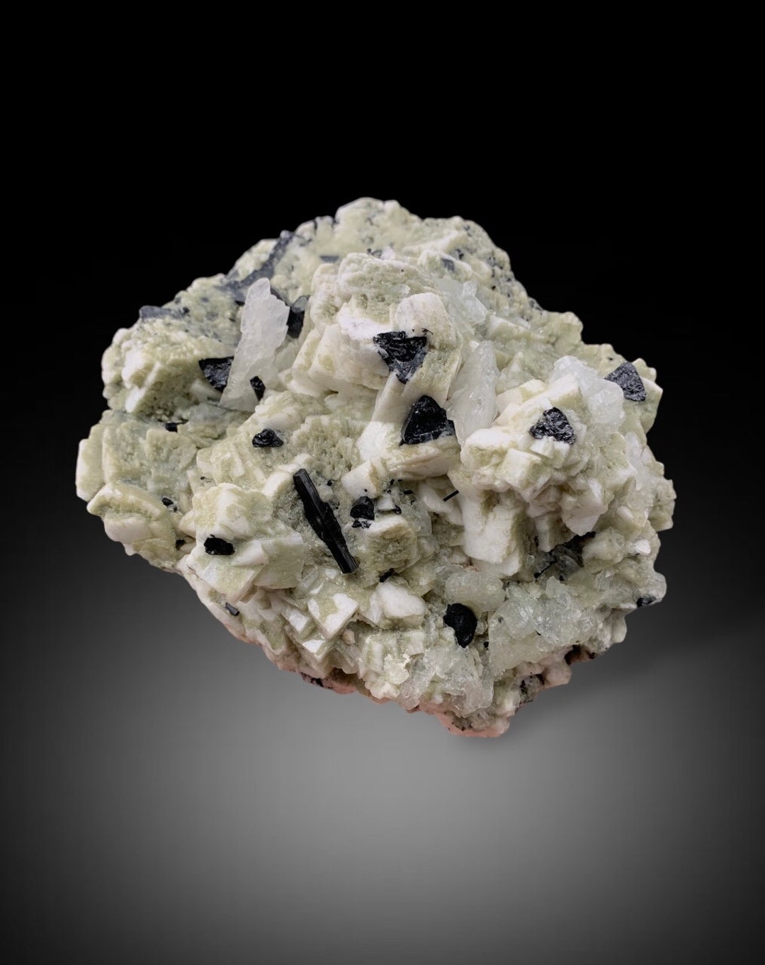 Black Tourmaline Terminated Crystals With Clear Quartz Cluster and ...