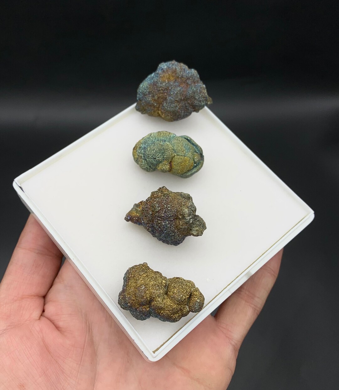4 Pieces Rare Iridescent Pyrite Botryoidal Nugget Crystals From ...