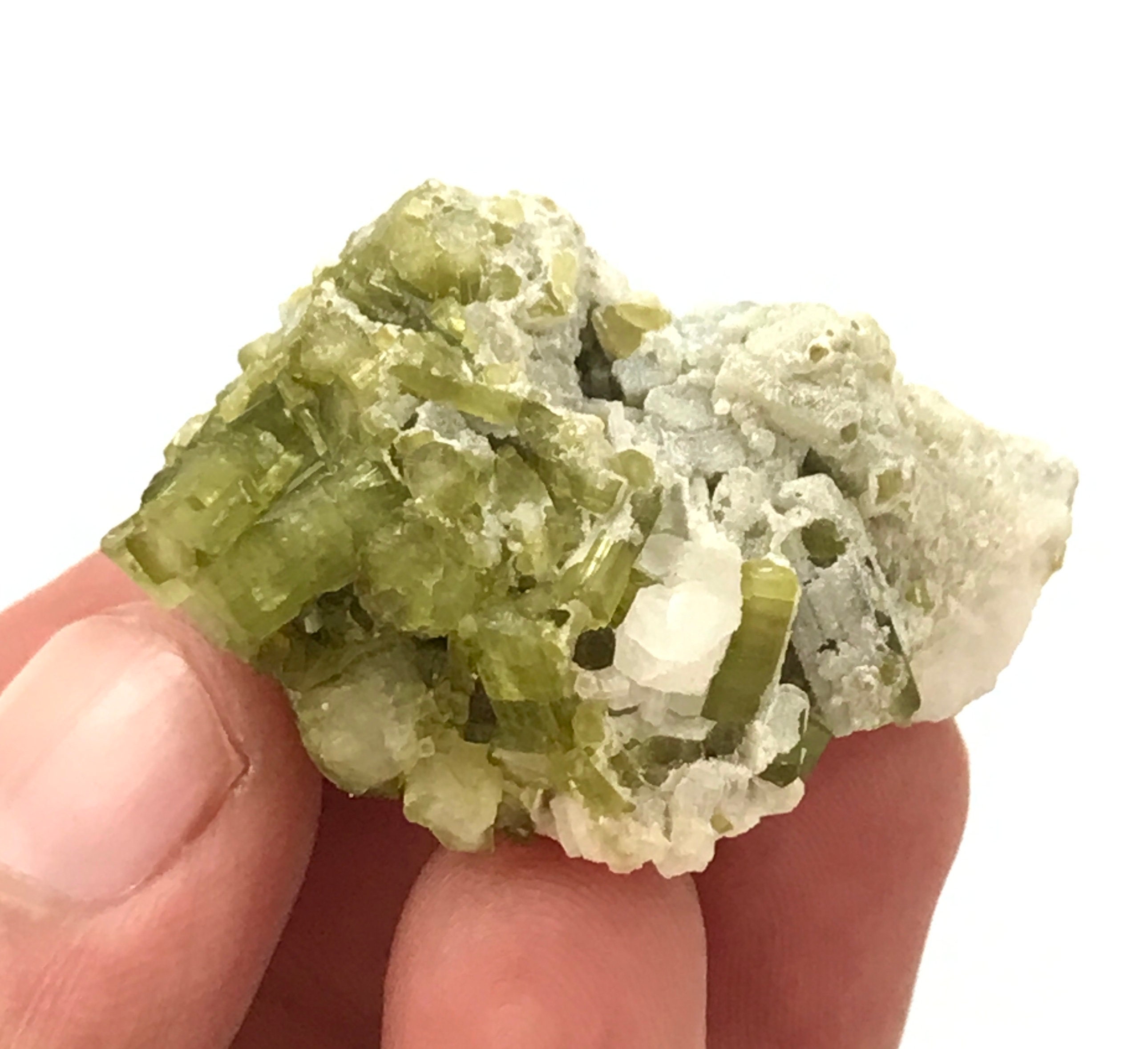 Natural Green Terminated Tourmaline Crystals With Feldspar (P9) - Etsy