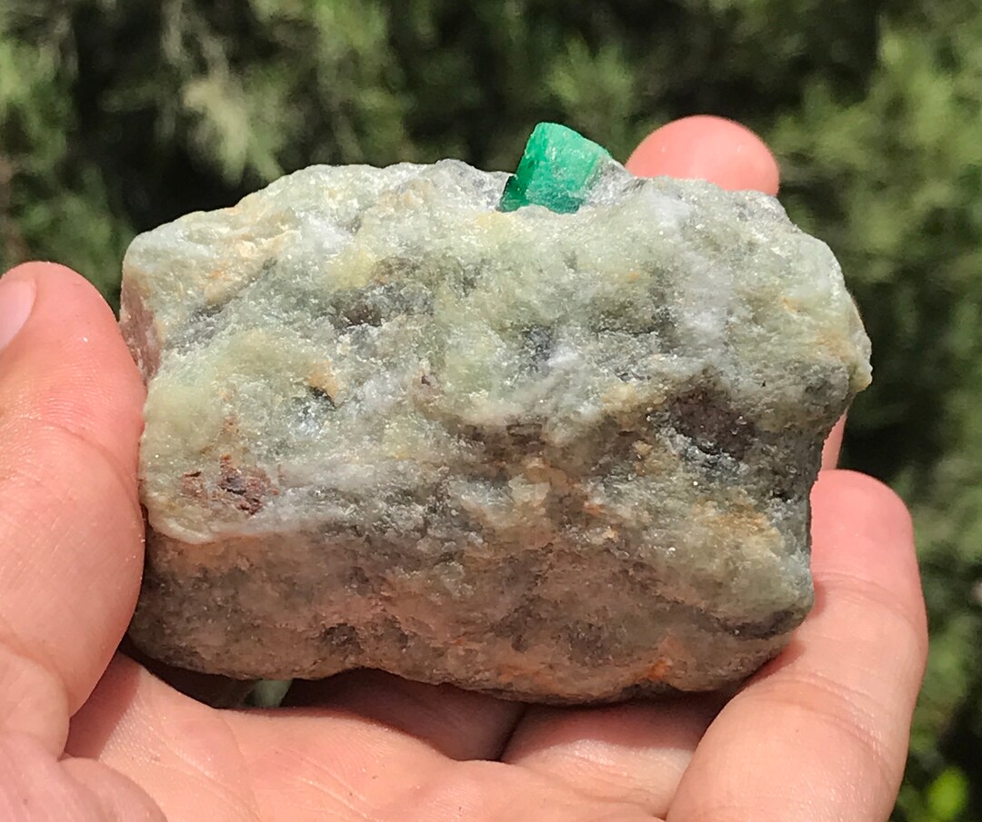 Natural Terminated Green Emerald Crystal With Feldspar Specimen/ for ...