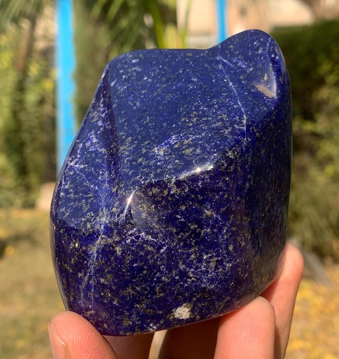 Unique Blue Lapis Lazuli Free Form With Calcite & Pyrite Patterns From ...