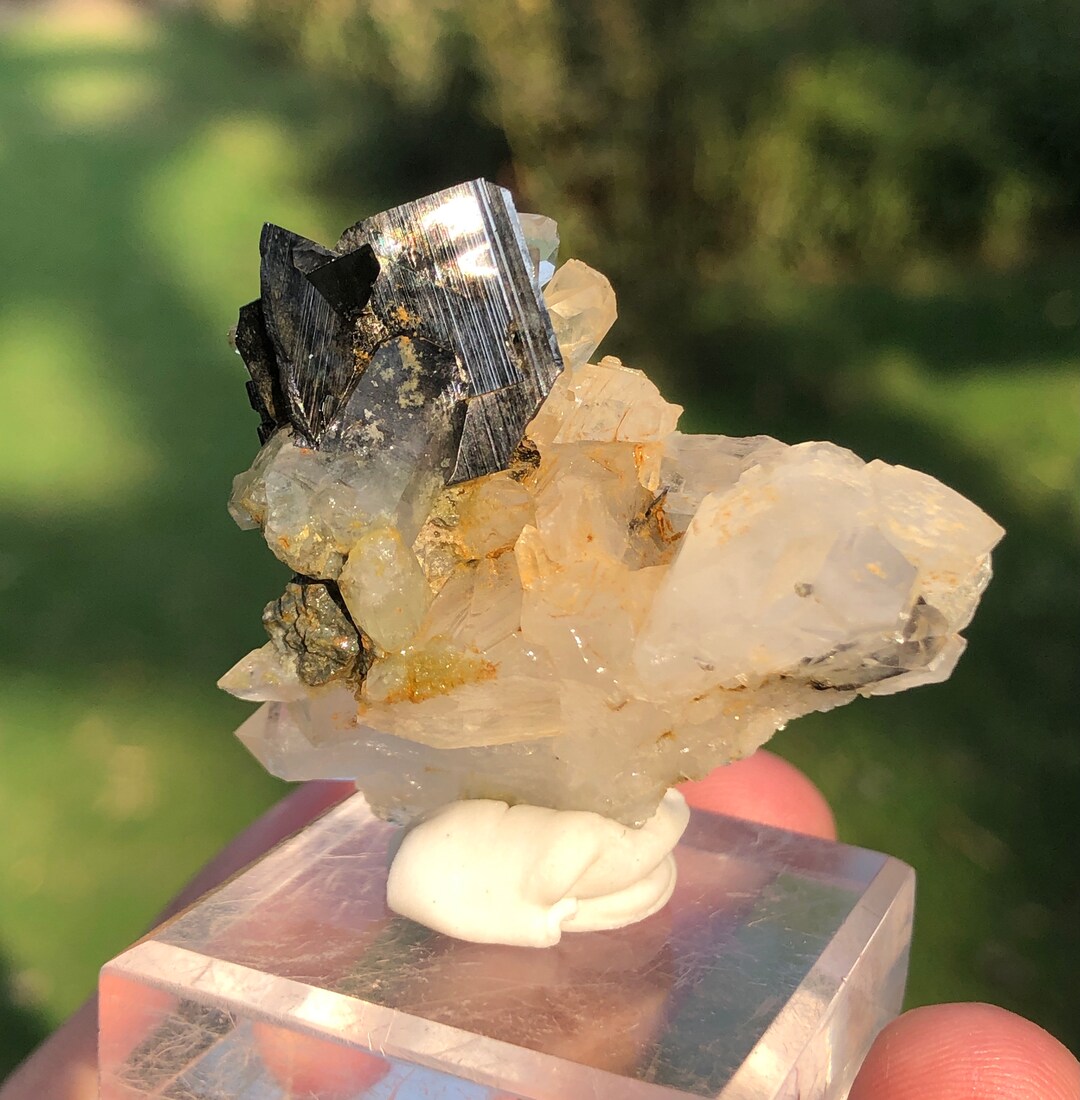 Terminated Rare Brookite Crystals With Clear Quartz Cluster Specimen ...