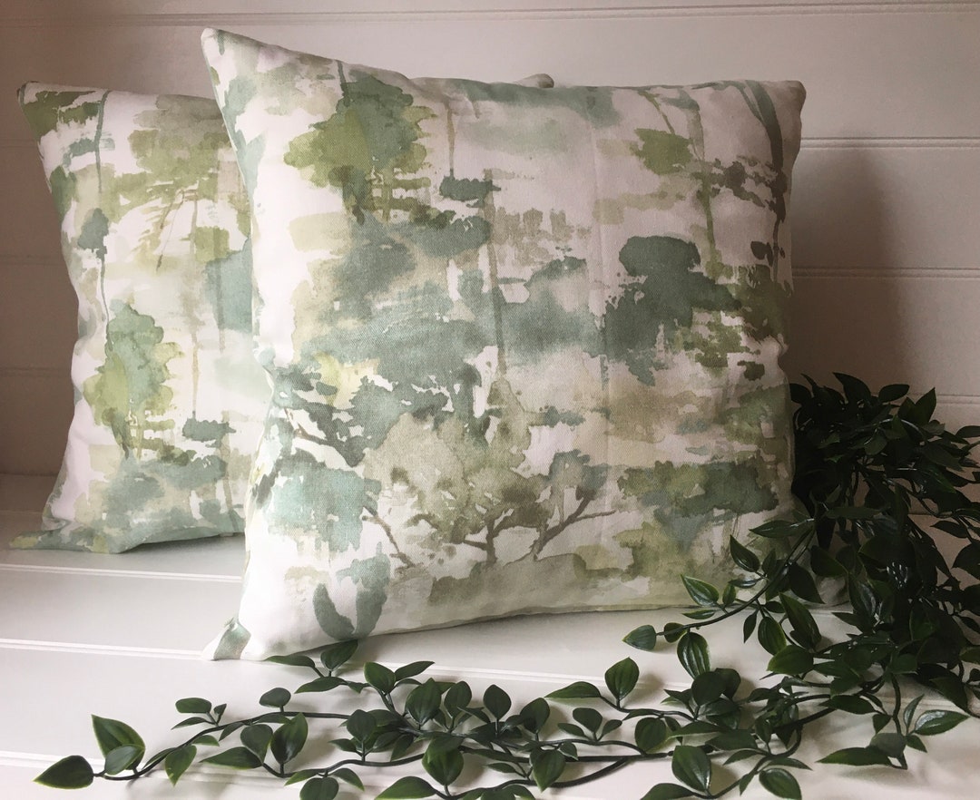 Green Tree Cushion Cover, Spring Cushion Cover, Natural Cushion Cover ...