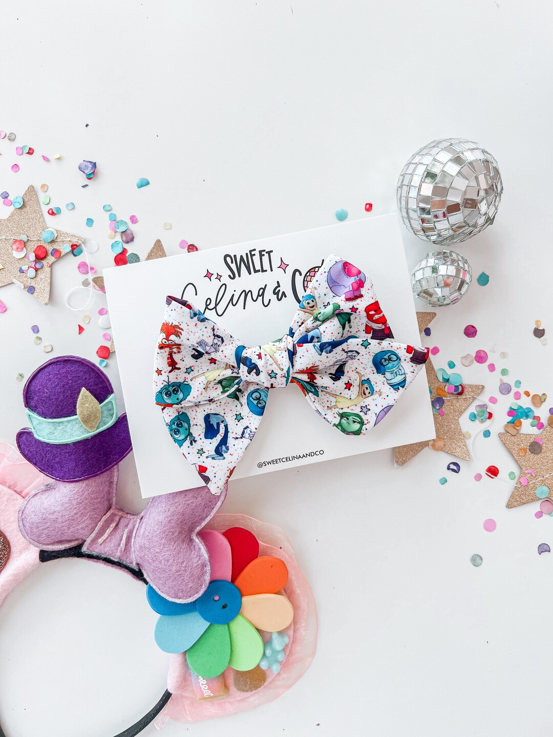 Inside Out Emotions Pixar Pinwheel Bow Best Day Ever Happiest Place on ...